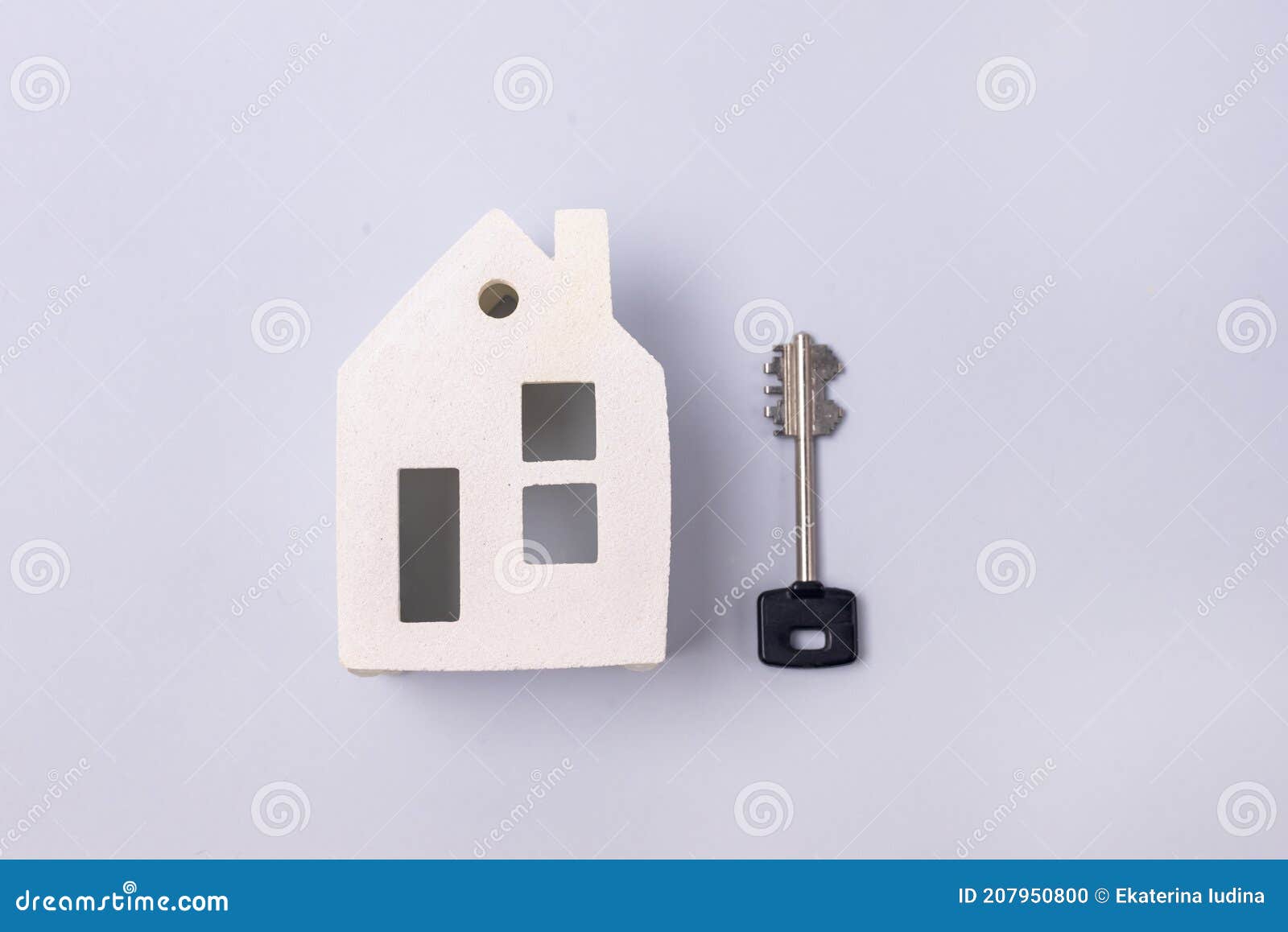 White House and Key on Blue Background Horizontal Top View Stock Photo ...