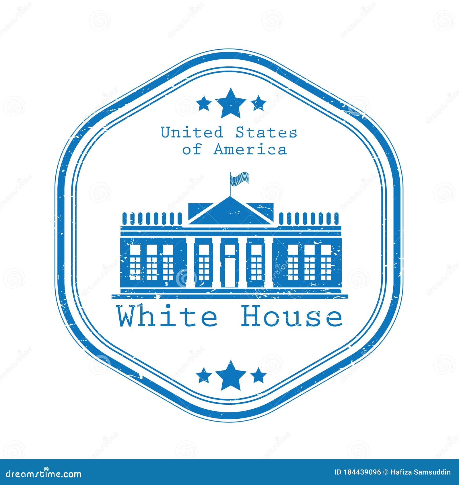 A White House Label Illustration. Stock Photo - Image of united, white ...