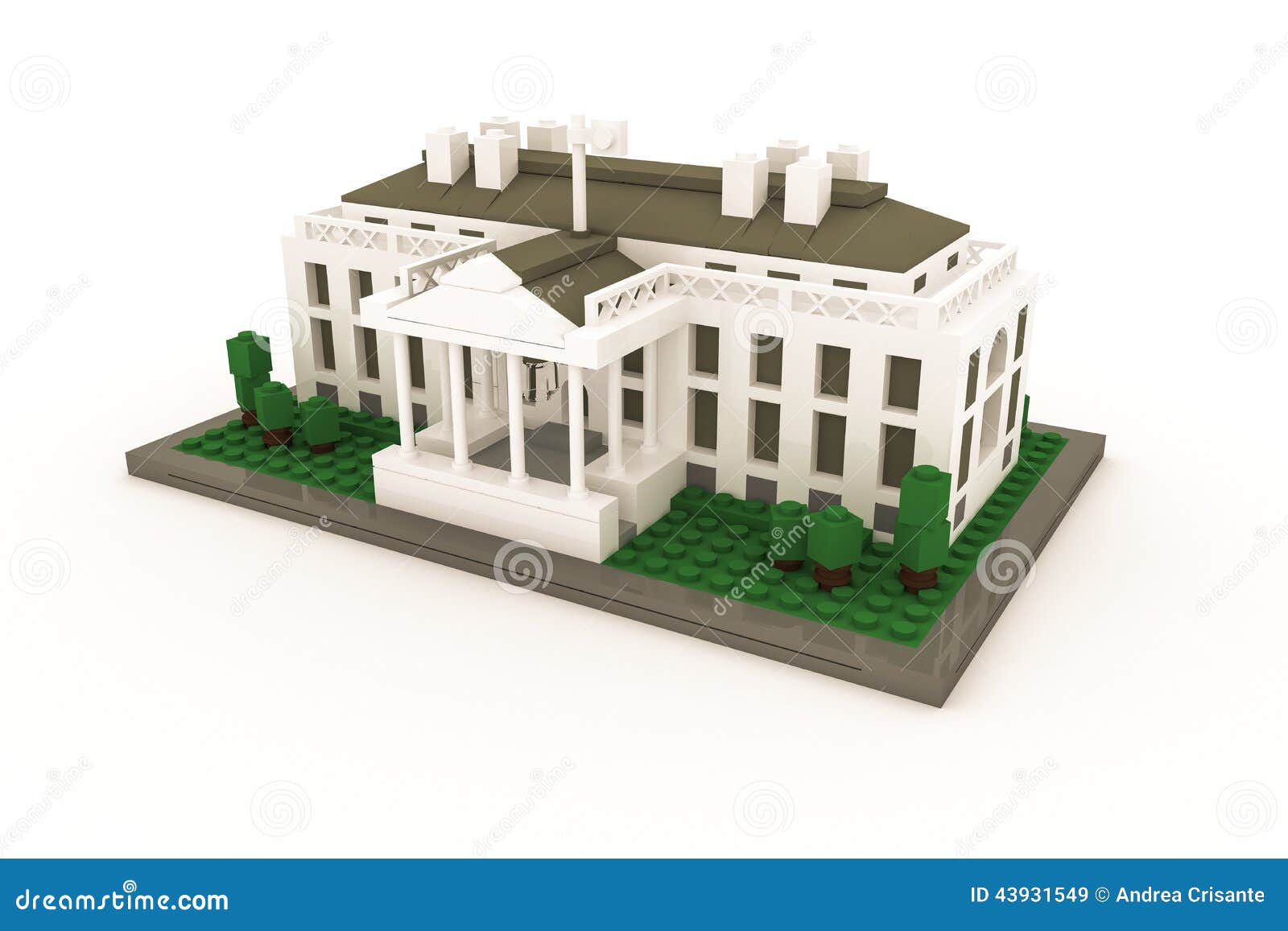 White House Made of Plastic Bricks Stock Illustration - Illustration of ...