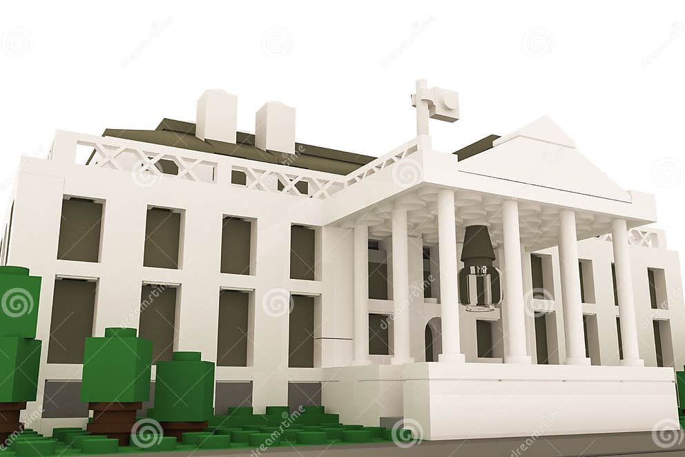 White House Made of Plastic Bricks Stock Illustration - Illustration of ...