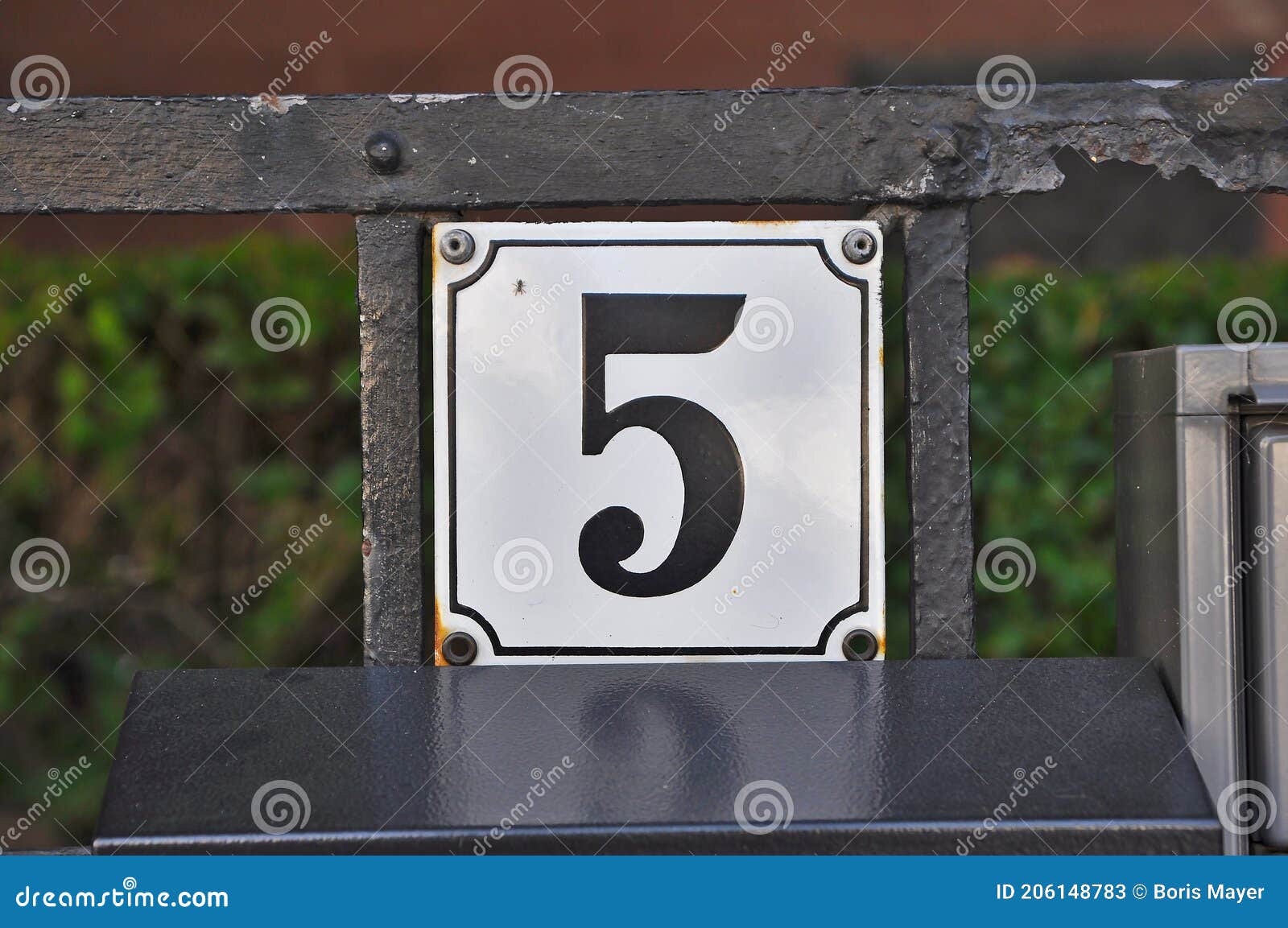 A White House Number Plaque, Showing the Number Five Stock Image ...