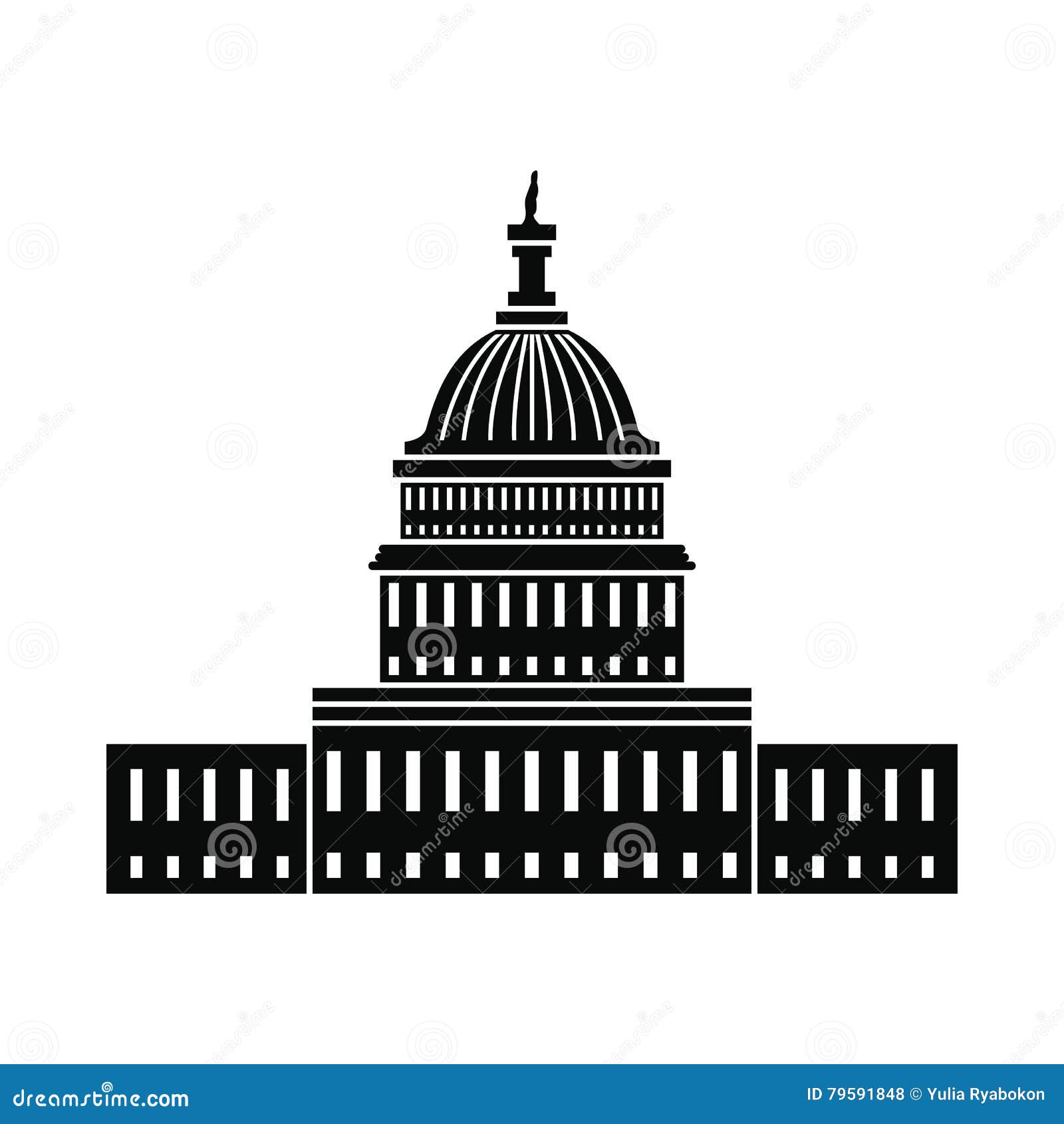 White House in Washington DC Icon Stock Vector - Illustration of ...