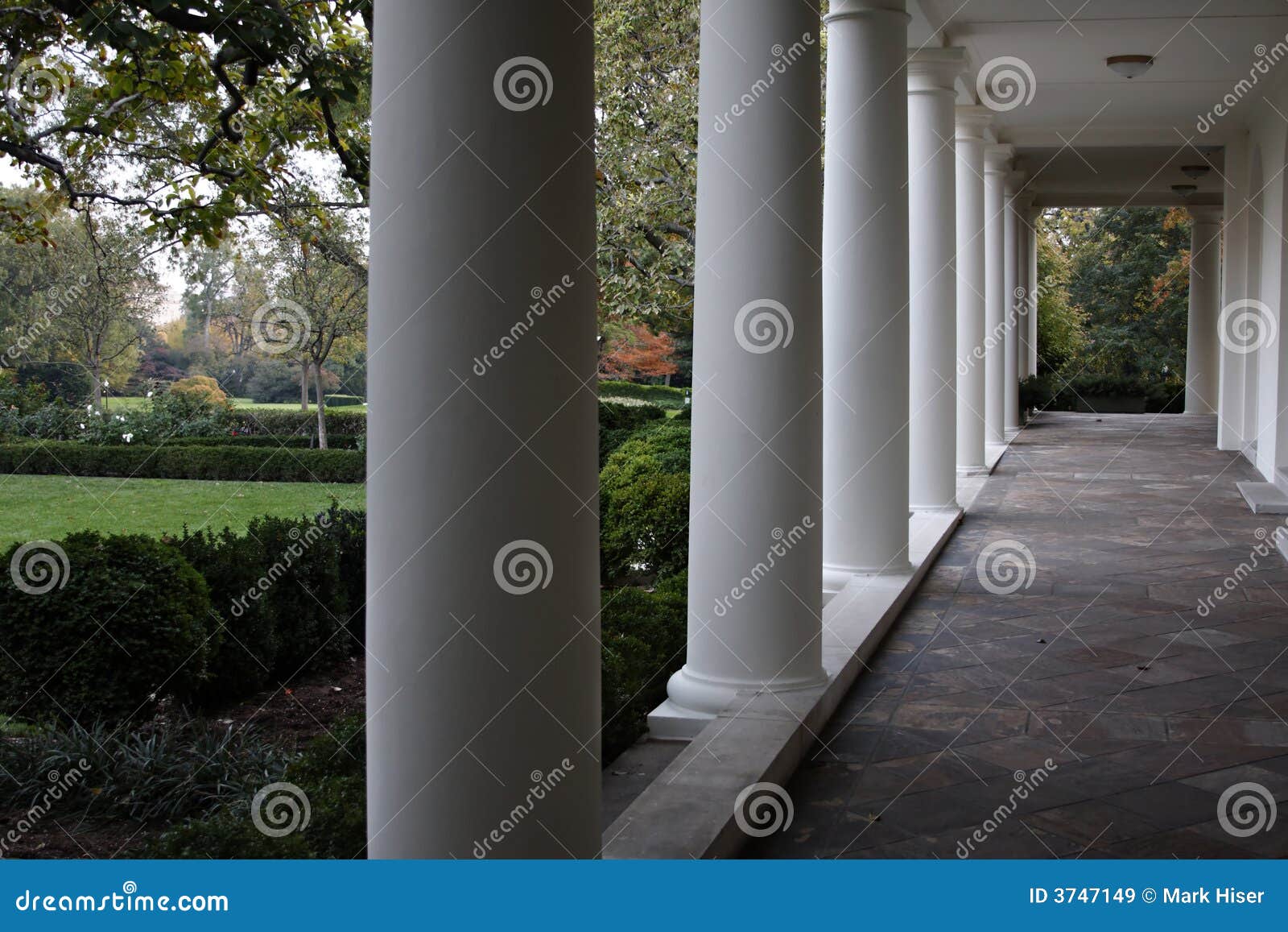 White House West Wing Colonnade Stock Image - Image of house, united ...