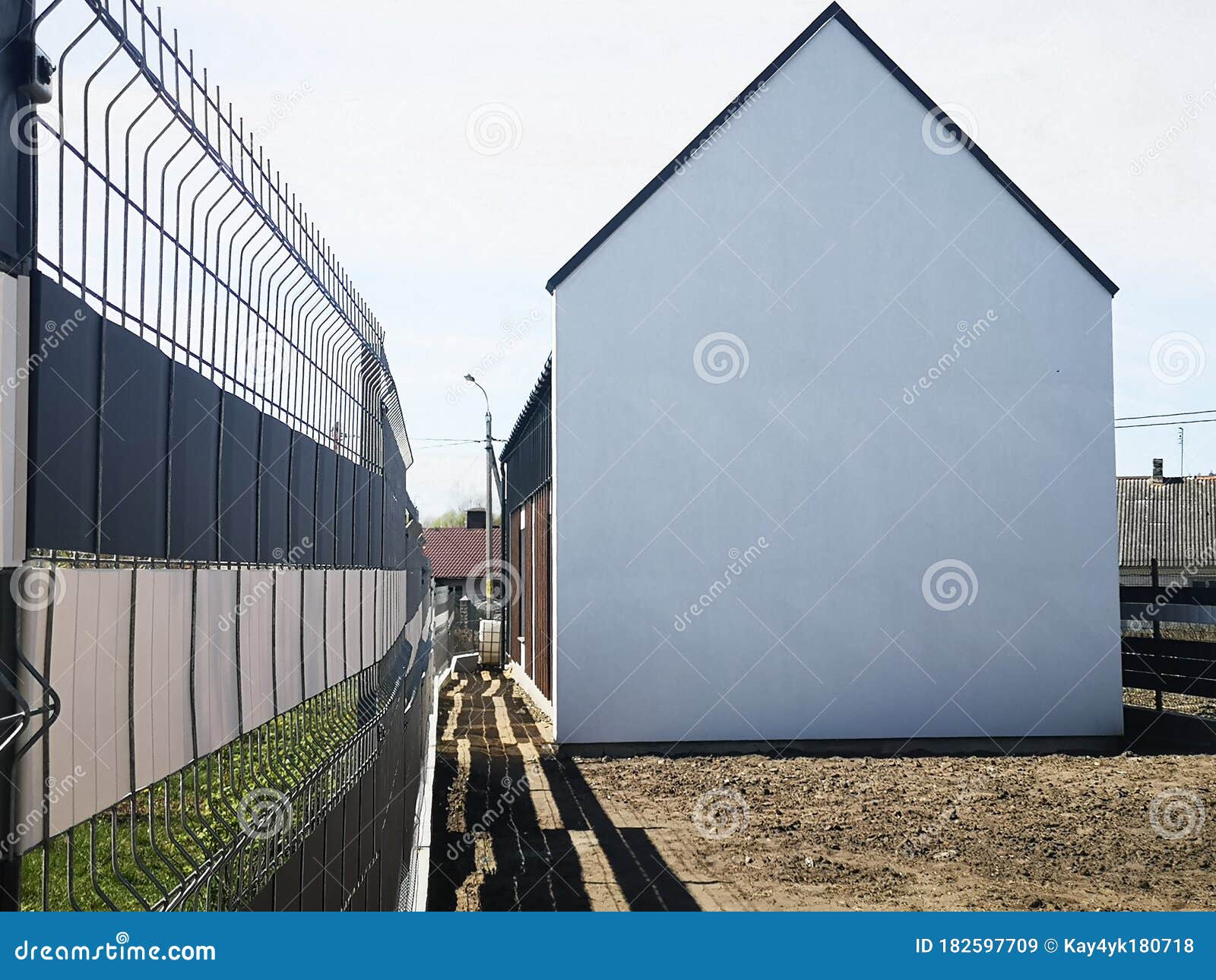 White House without Windows. Empty House on the Plot Stock Image ...