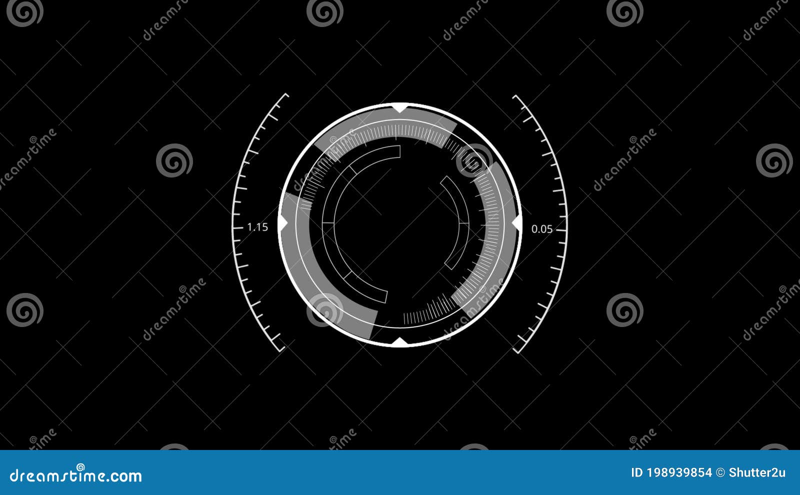 White HUD Circle User Interface on Isolated Black Background. Target ...