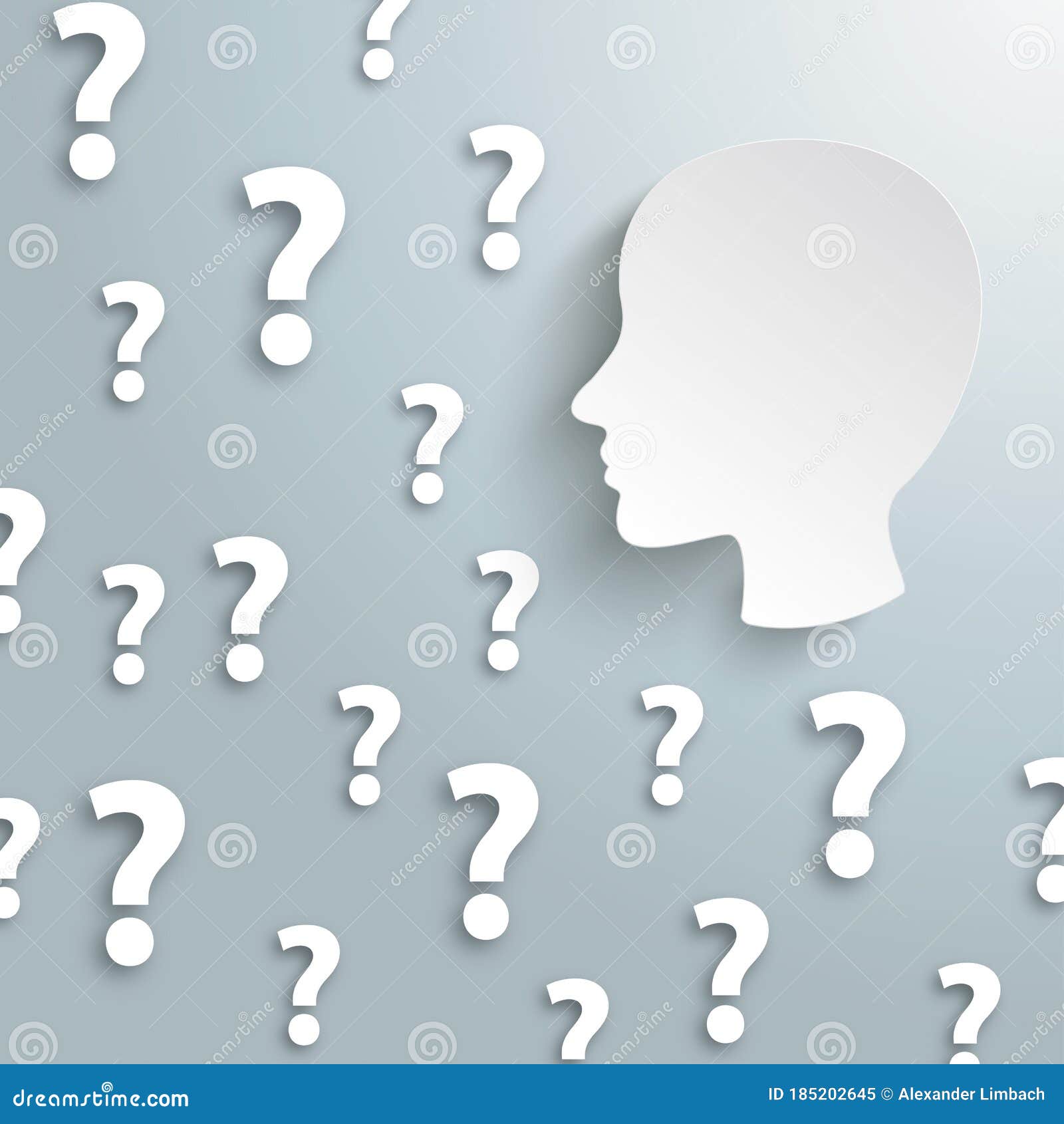 White Human Head Questions stock vector. Illustration of science ...