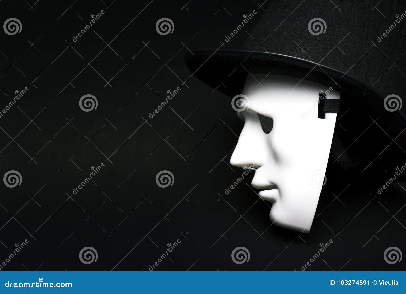 White human mask in hat stock image. Image of gras, design - 103274891