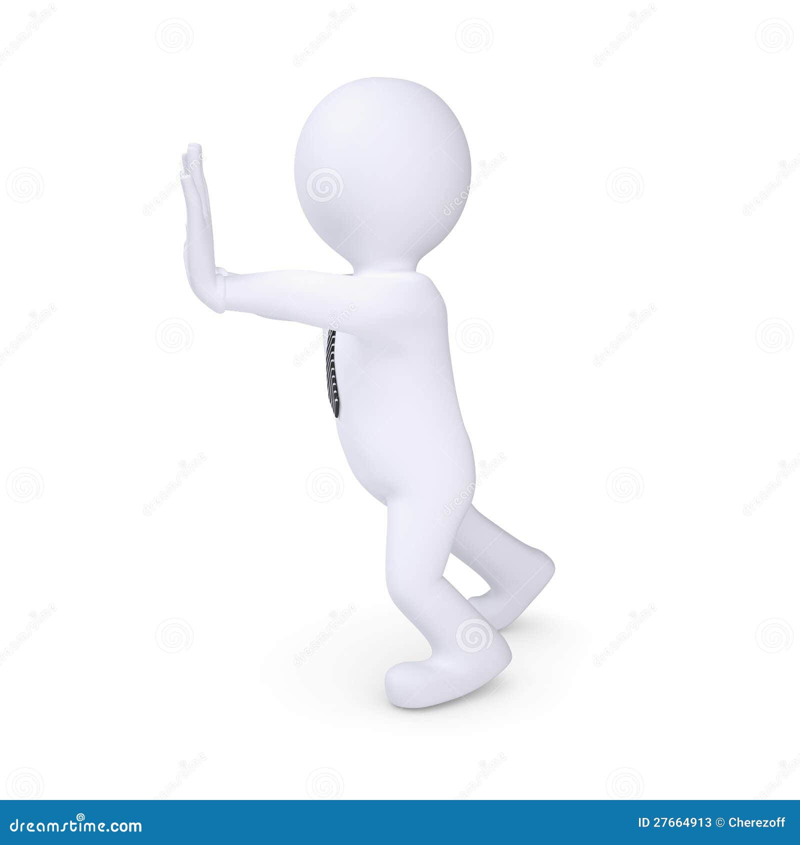 White Human Pushing Something Stock Illustration - Illustration of ...