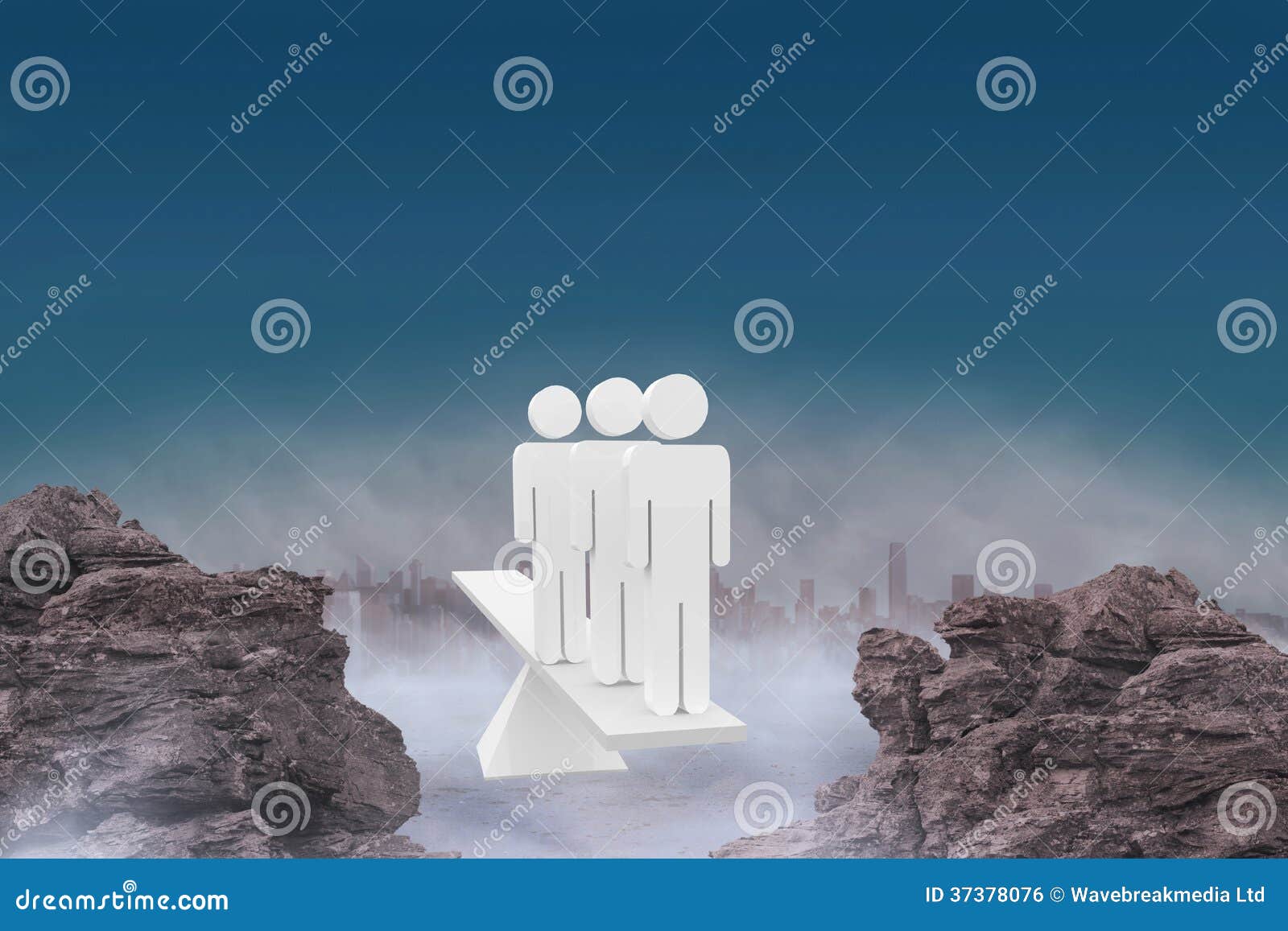White Human Resource Scales between Rocks Stock Illustration ...