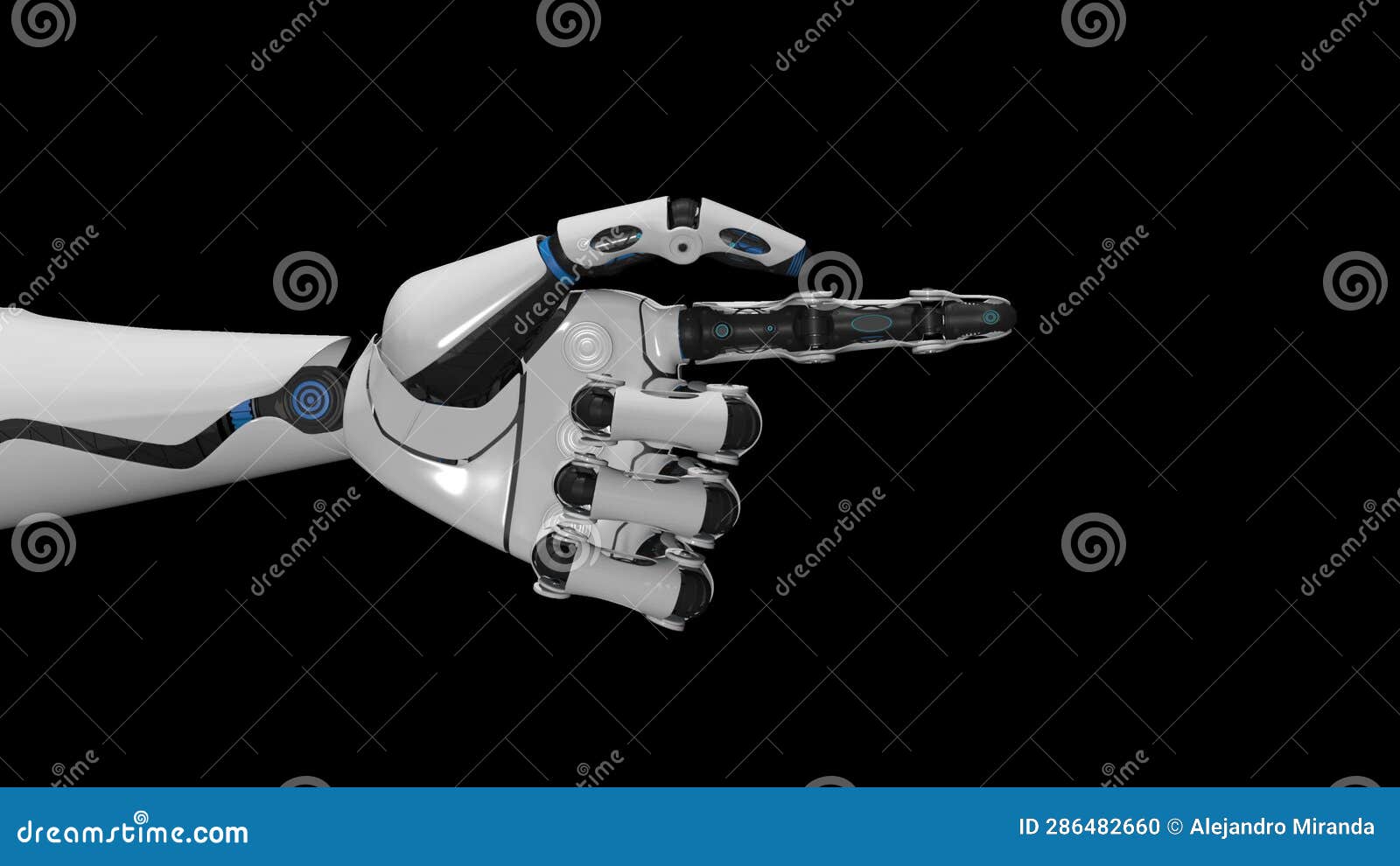 White Human-shaped Robot Hand Indicating To the Right Side with Its ...