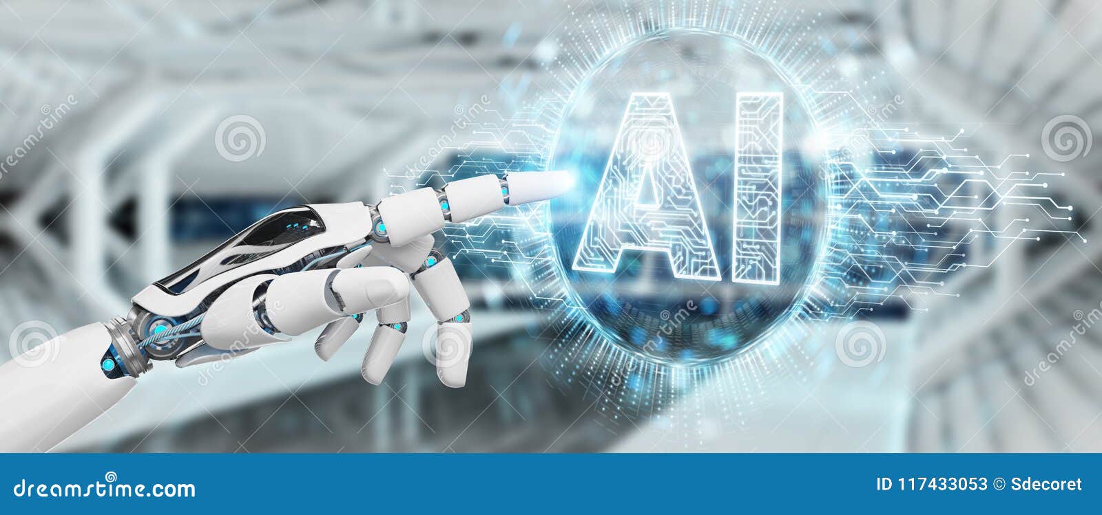 White Humanoid Hand Using Digital Artificial Intelligence Icon H Stock ...