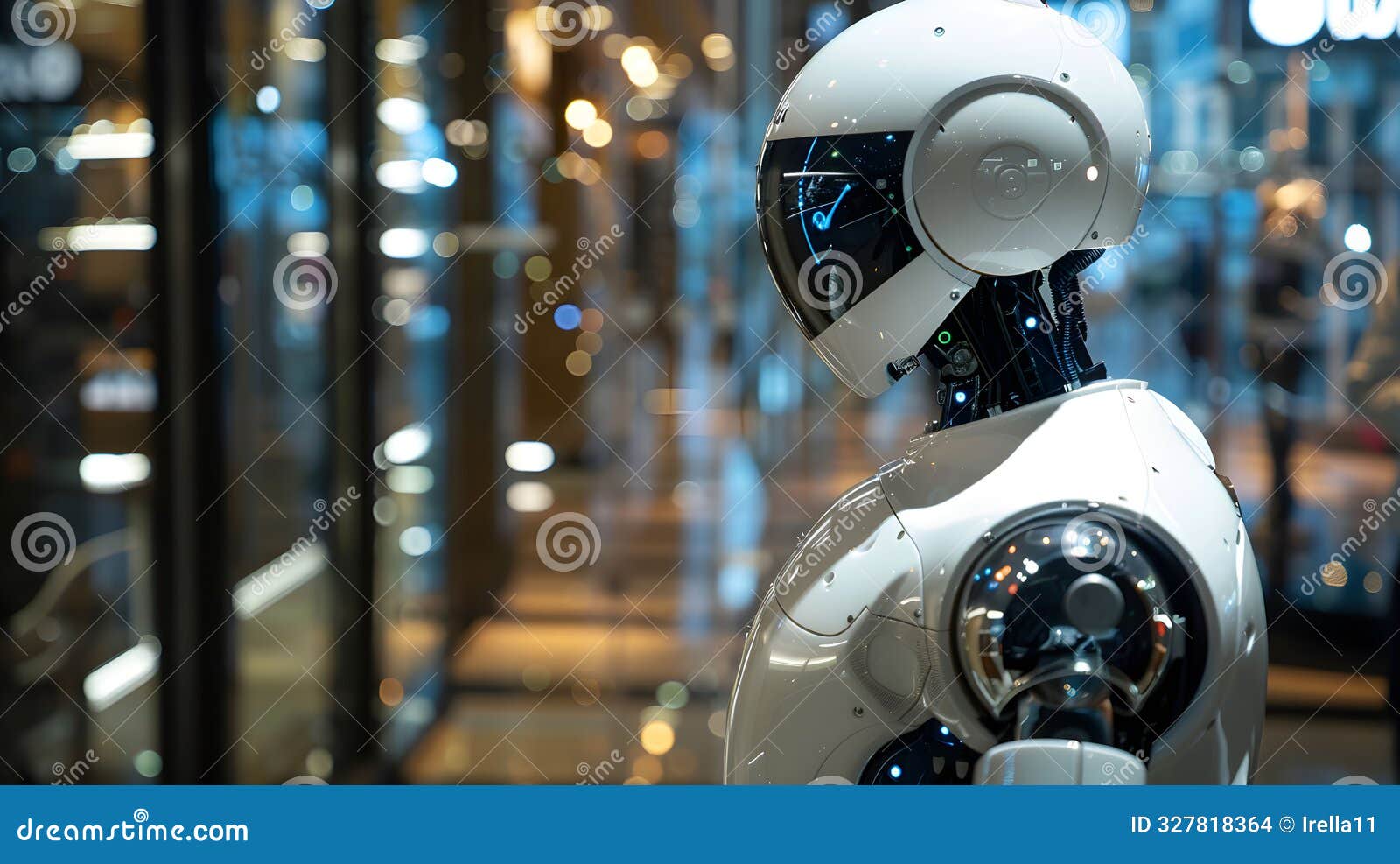 A White Humanoid Robot with a Large Head and a Smooth, Metallic Body ...