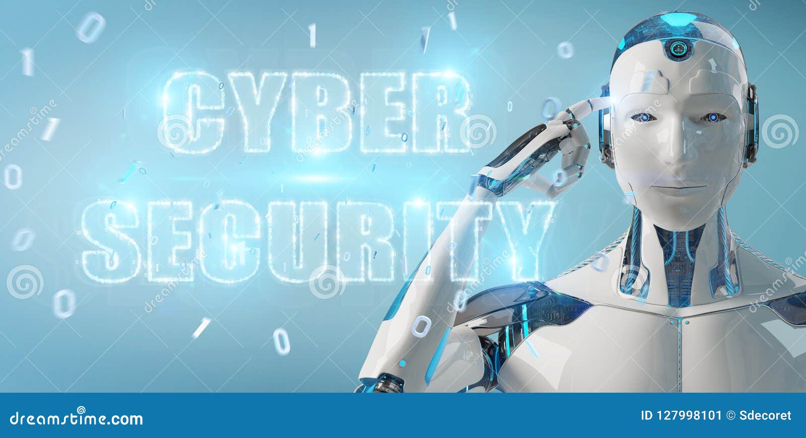 White Humanoid Androids Stand In Formation In A Dark Room Royalty-Free ...