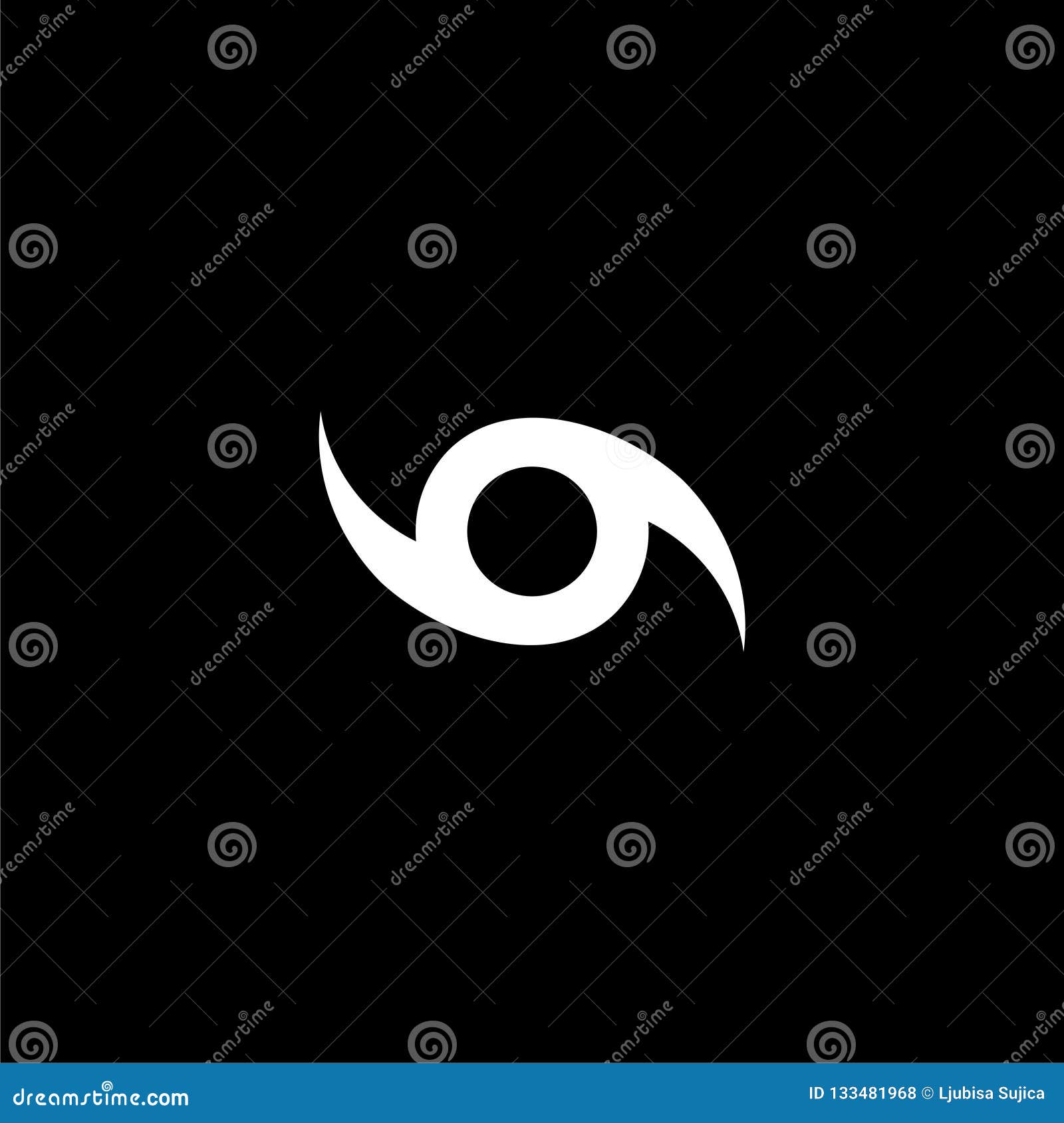 Hurricane Flat Icon, Tropical Storm Logo on Dark Background Stock ...