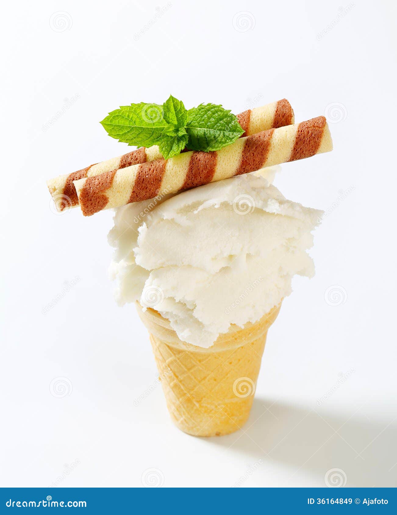 White ice cream cone stock image. Image of frozen, yogurt - 36164849