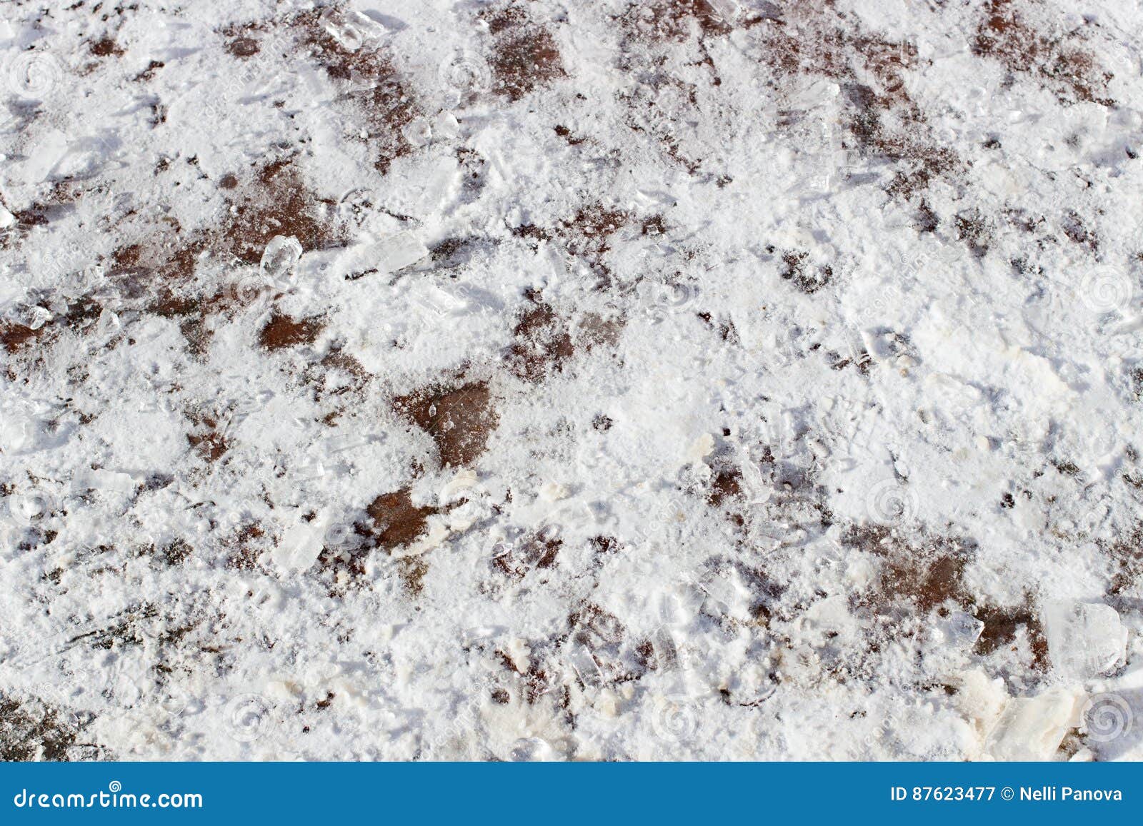 White Ice on the Sidewalk in the City Stock Image - Image of natural ...
