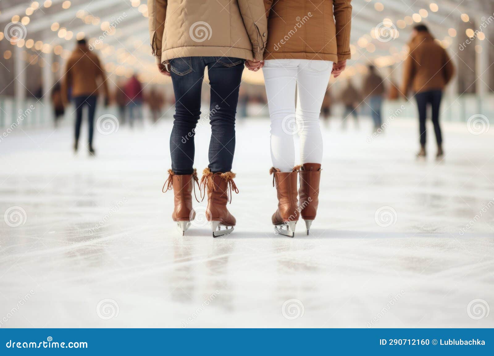 White Ice-skating on a Ice Arena, Winter Activities Concept Stock ...