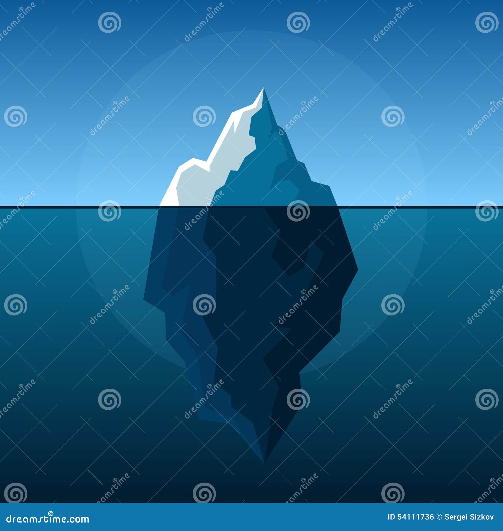White Iceberg on Blue Atlantic Background Vector Stock Vector ...