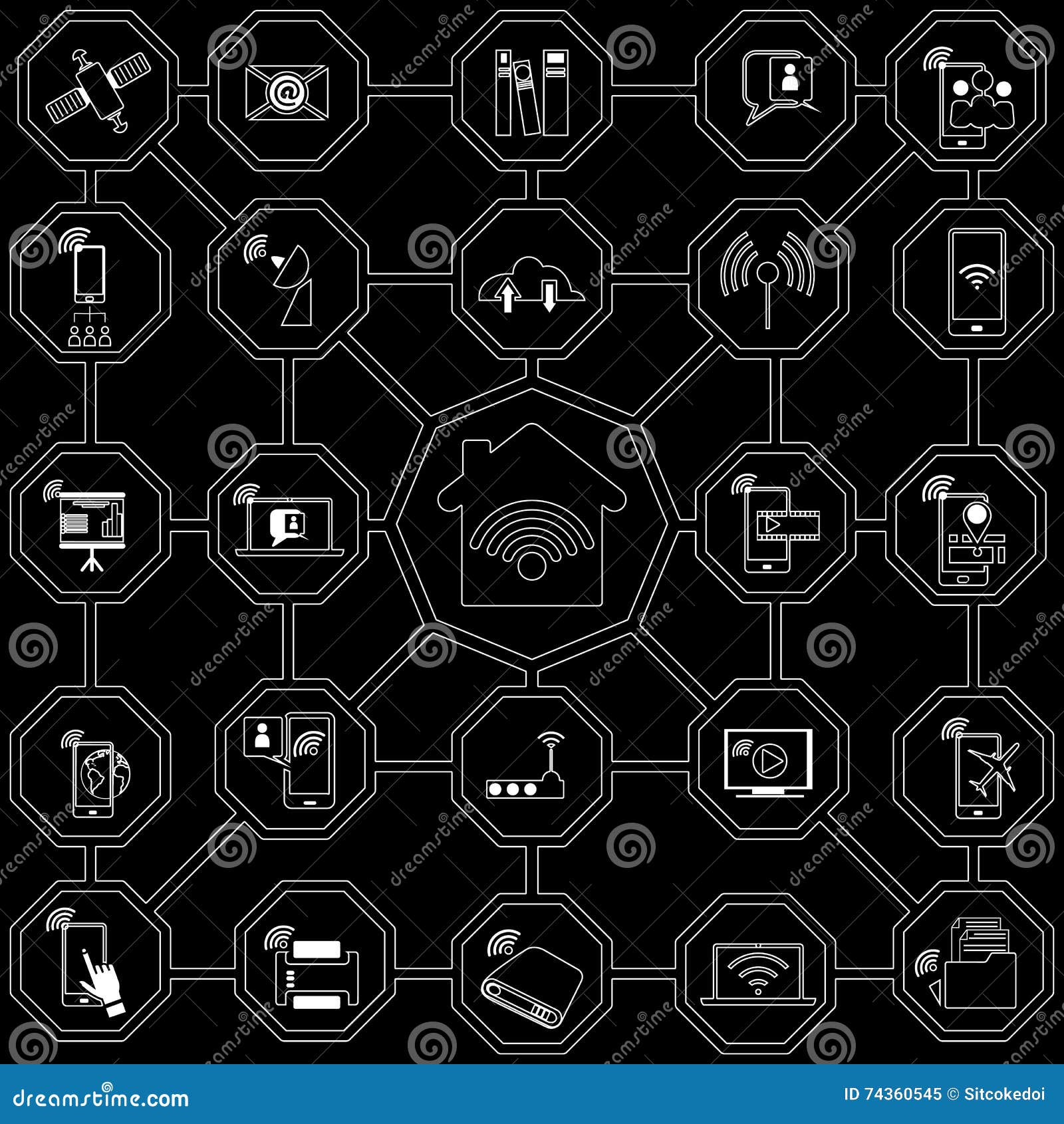 White icon network stock vector. Illustration of modern - 74360545