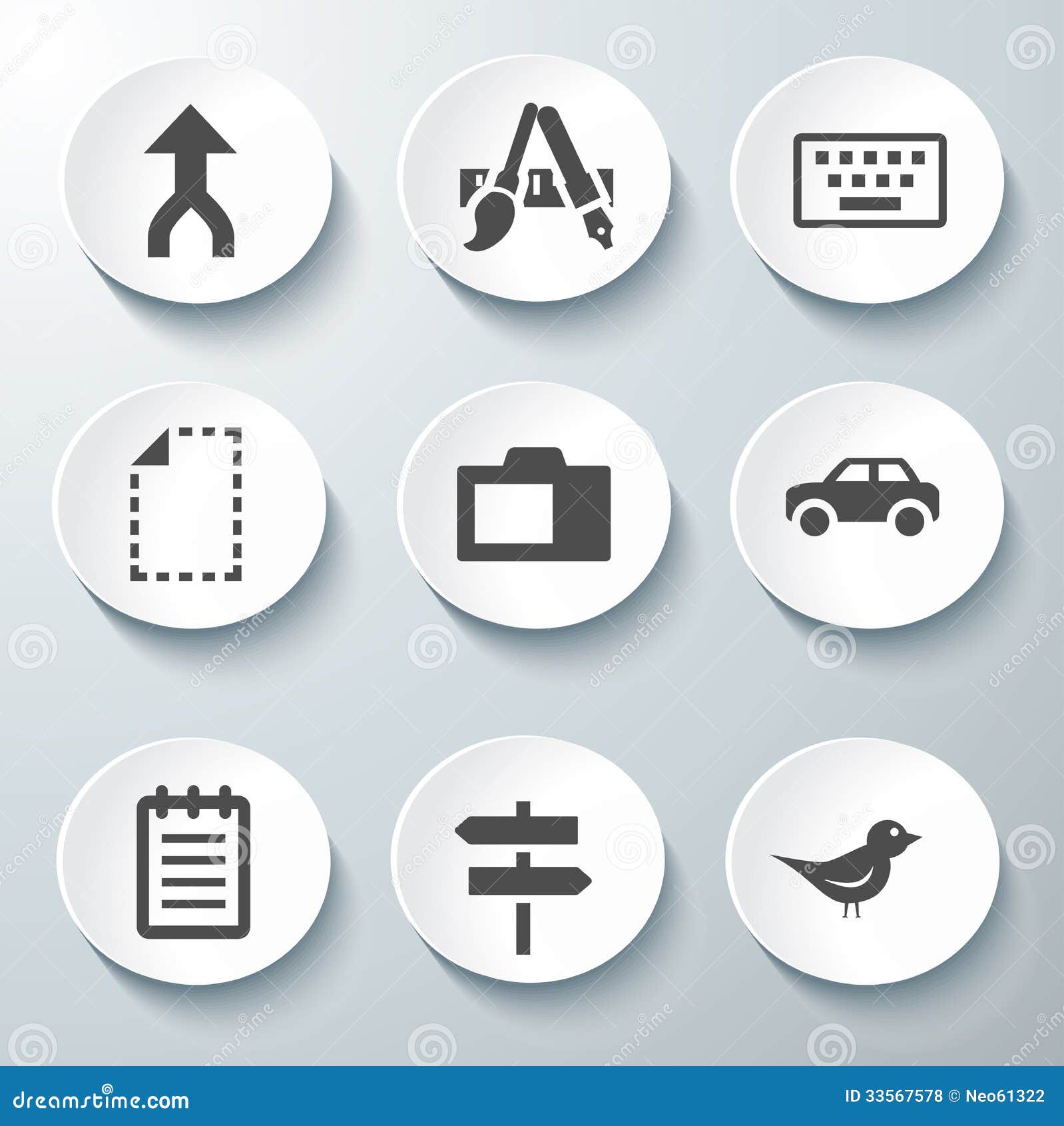 White Icon Vector stock vector. Illustration of collection - 33567578