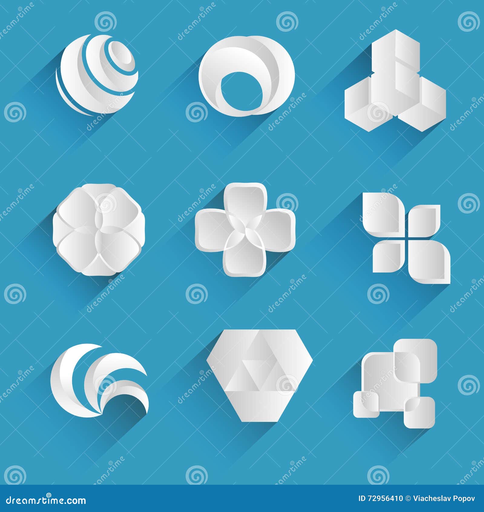 White icons. Set of logos stock vector. Illustration of icons - 72956410