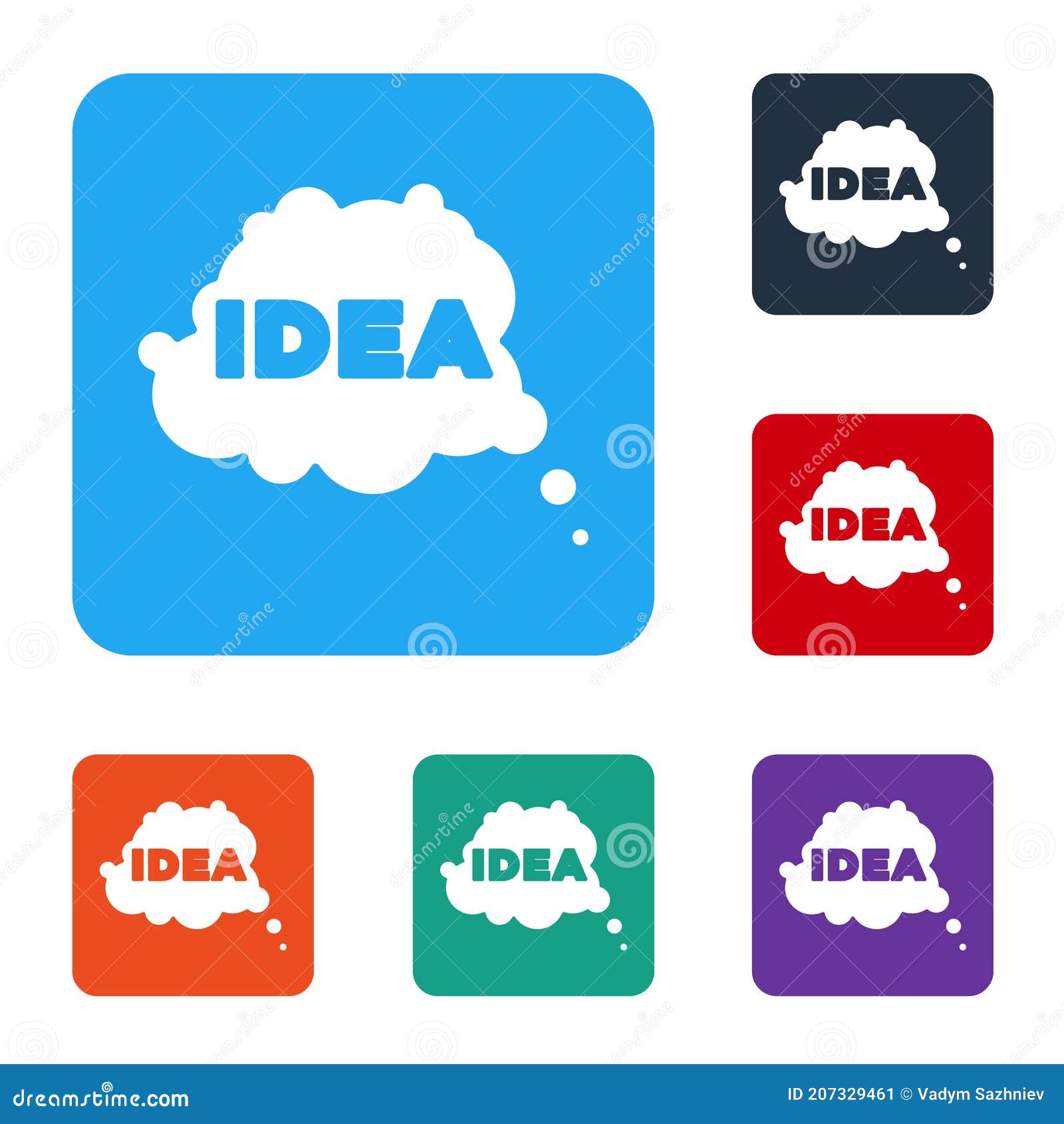 White Idea, Speech Bubble Icon Isolated on White Background. Message ...