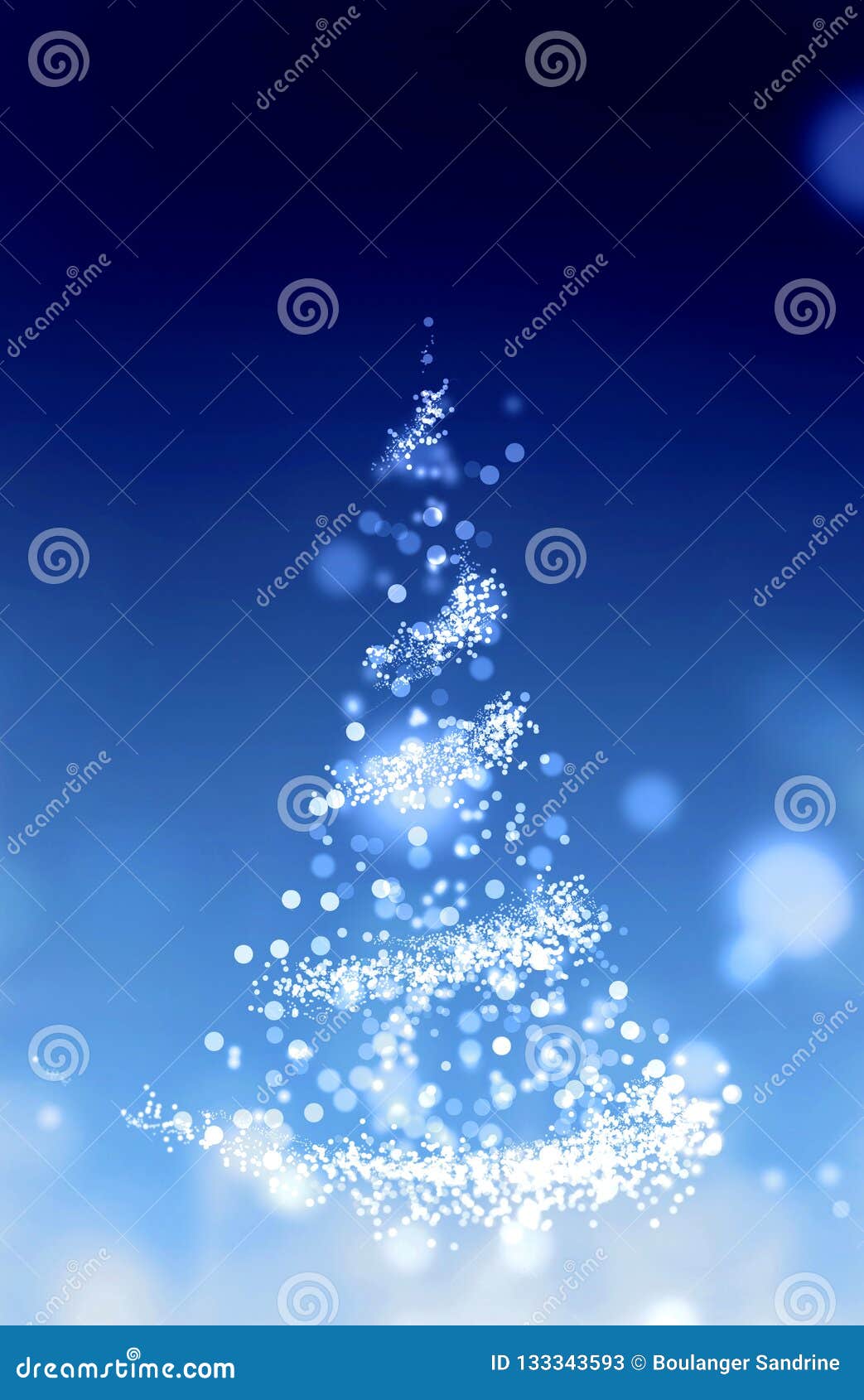 Abstract Christmas Tree on Blue Background Stock Illustration ...