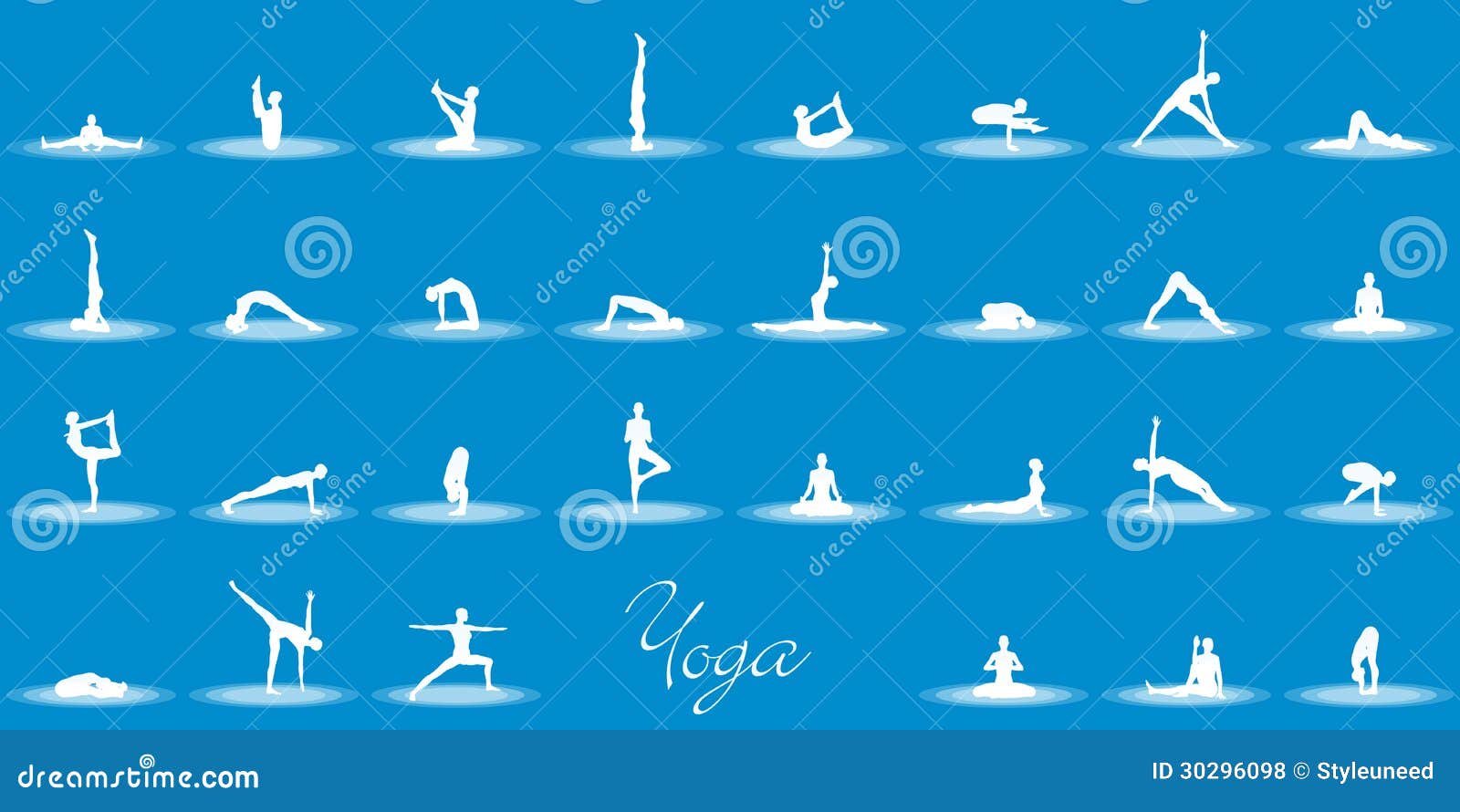 Different yoga positions stock illustration. Illustration of poses ...