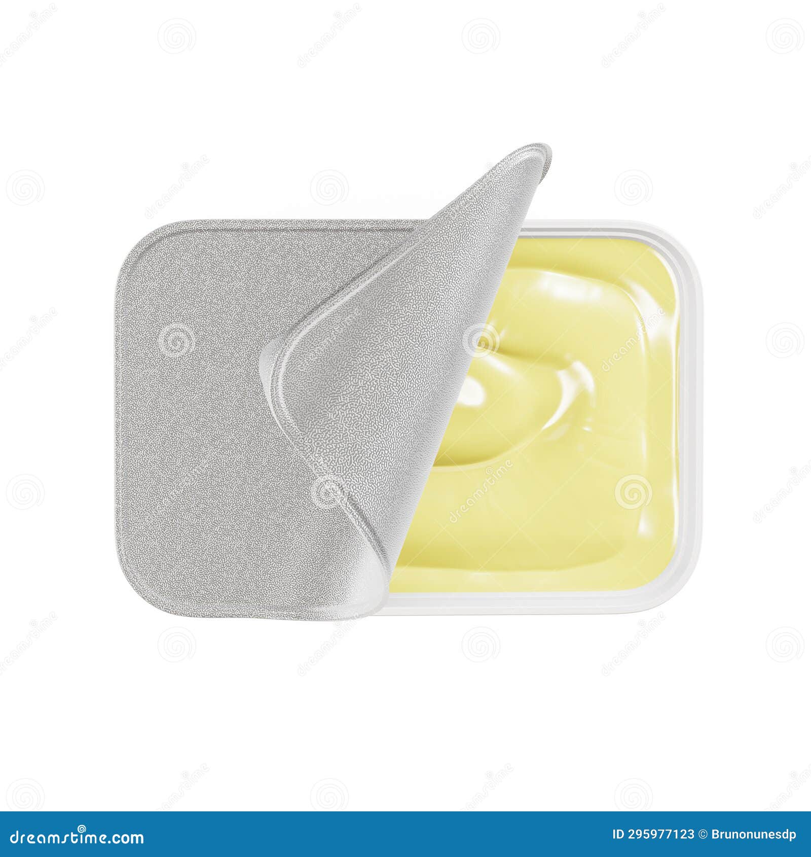 A White Image of a Half Opened Butter Tub Isolated on a White ...