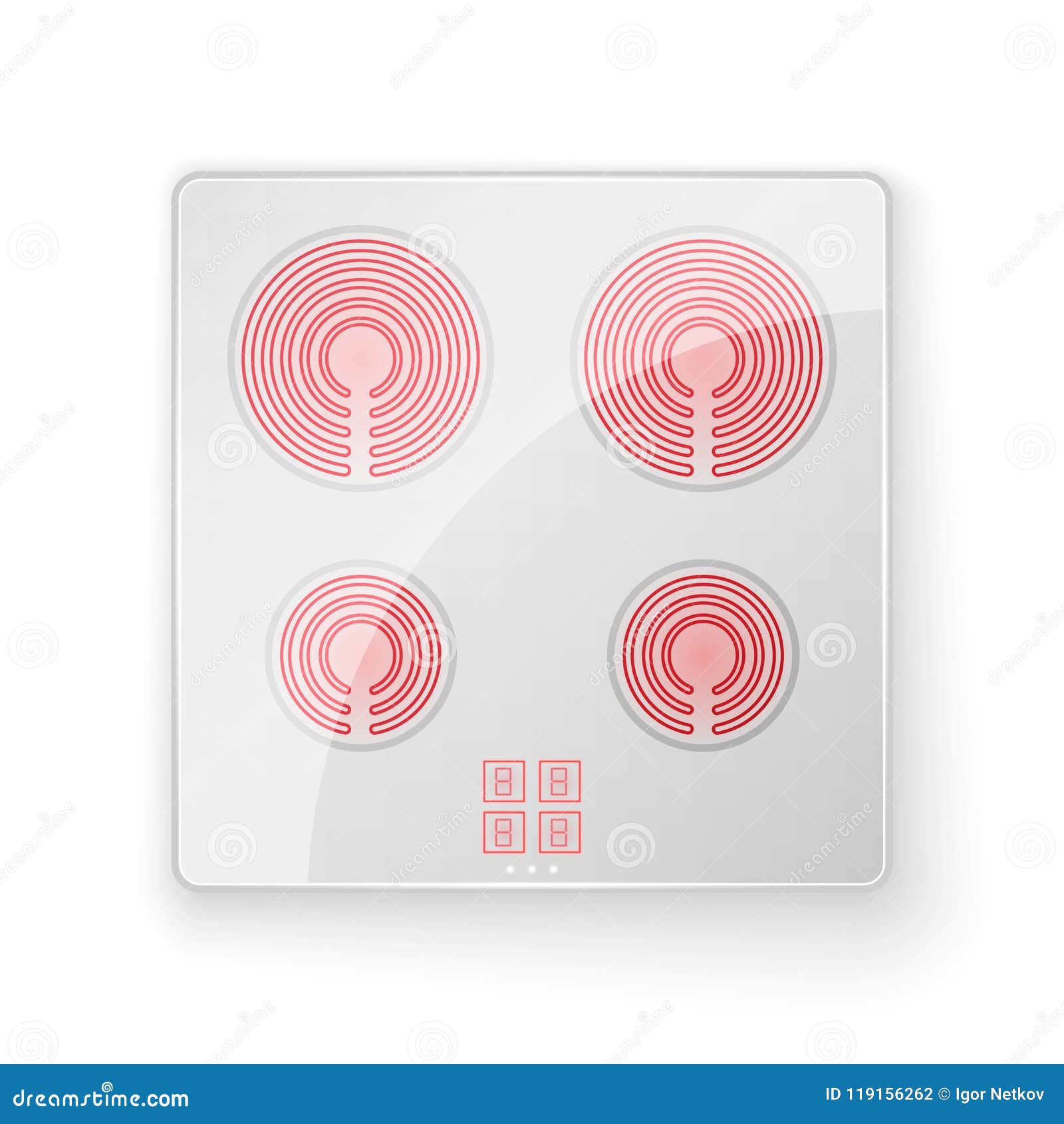 Induction Cooking Panel With Oven, Electric Stove Cartoon Vector ...