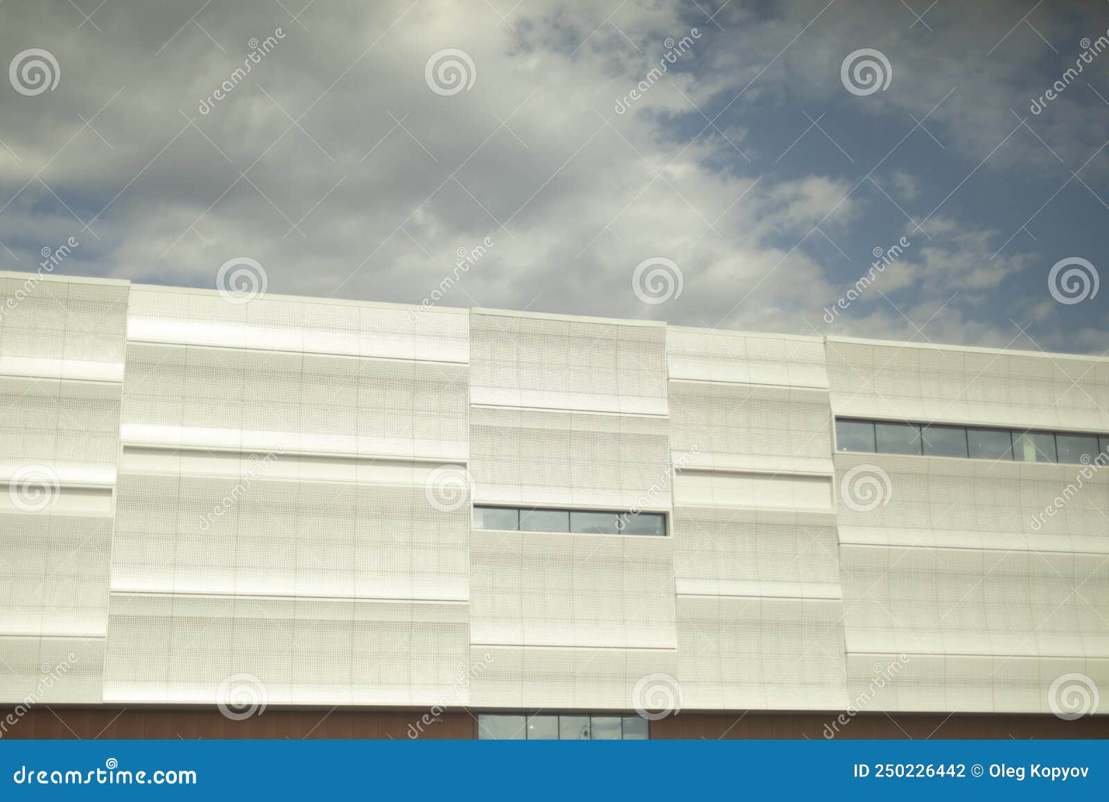 White Industrial Building. Modern Design of Architecture Stock Photo ...
