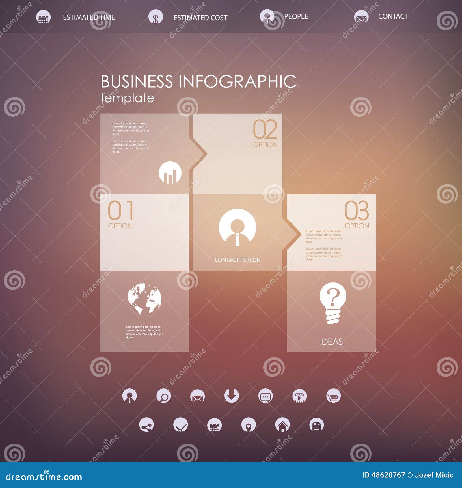 White Infographic Template with Transparent Stock Vector - Illustration ...