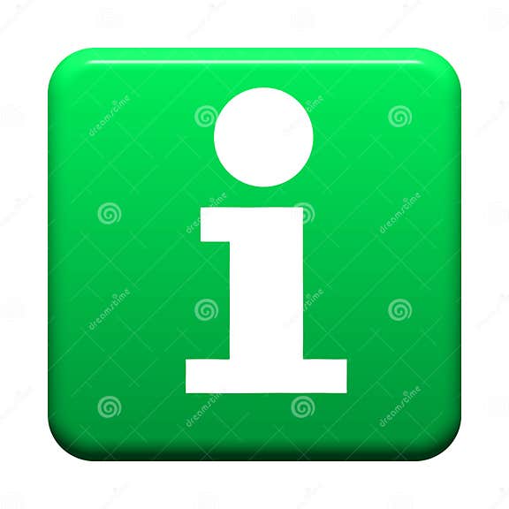 White Information Icon on Green Button Stock Illustration ...