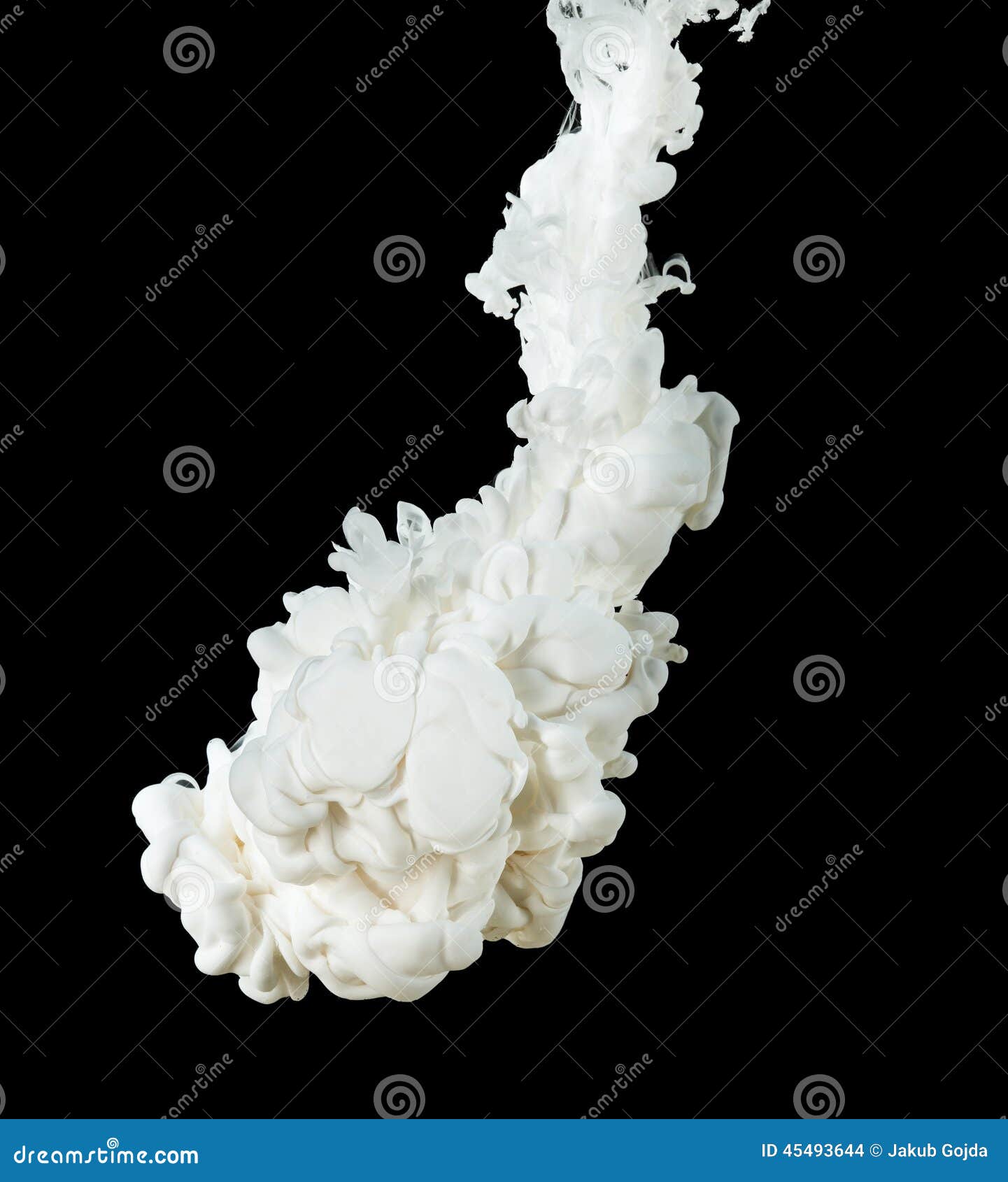 White Ink Isolated on Black Background Stock Photo - Image of flowing ...