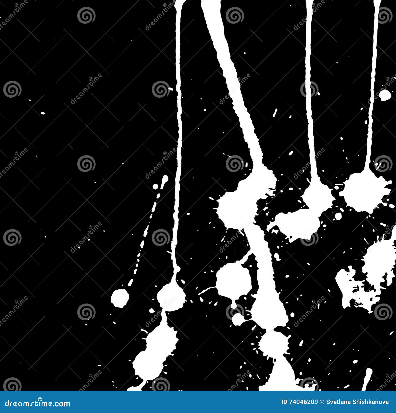 White Ink Splash. Paint Splatter. White Blots on Black. Paint Stains ...