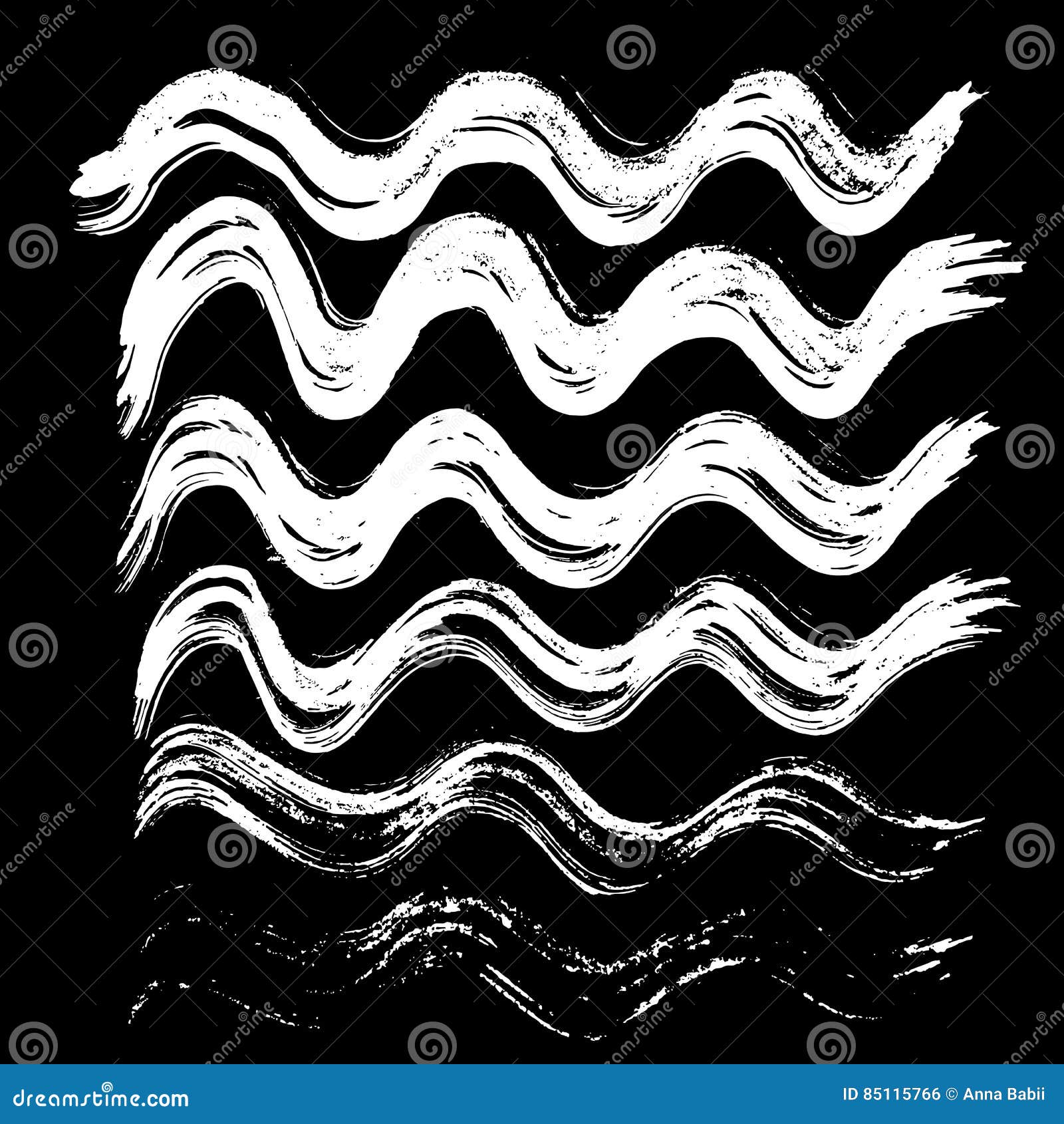 White Ink Vector Brush Strokes. Vector Illustration. Grunge Wave ...