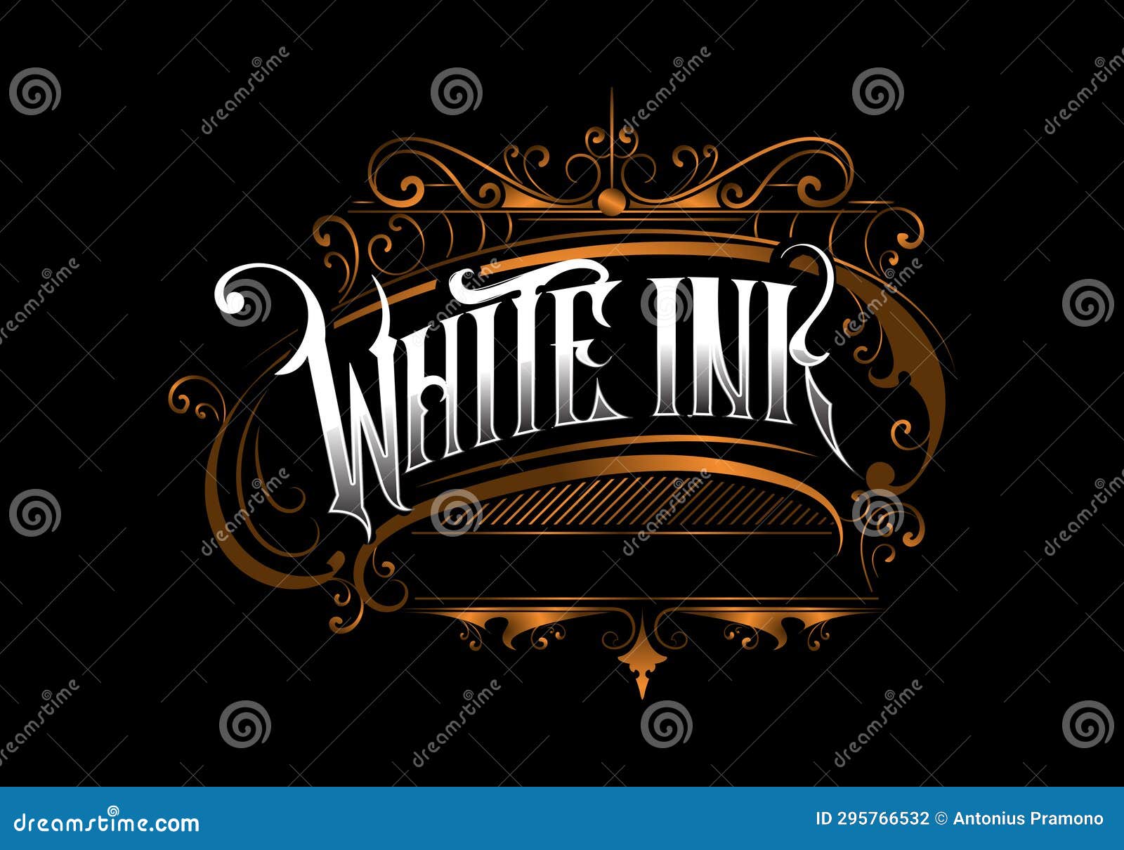 WHITE INK Word Lettering Custom Style Stock Vector - Illustration of ...