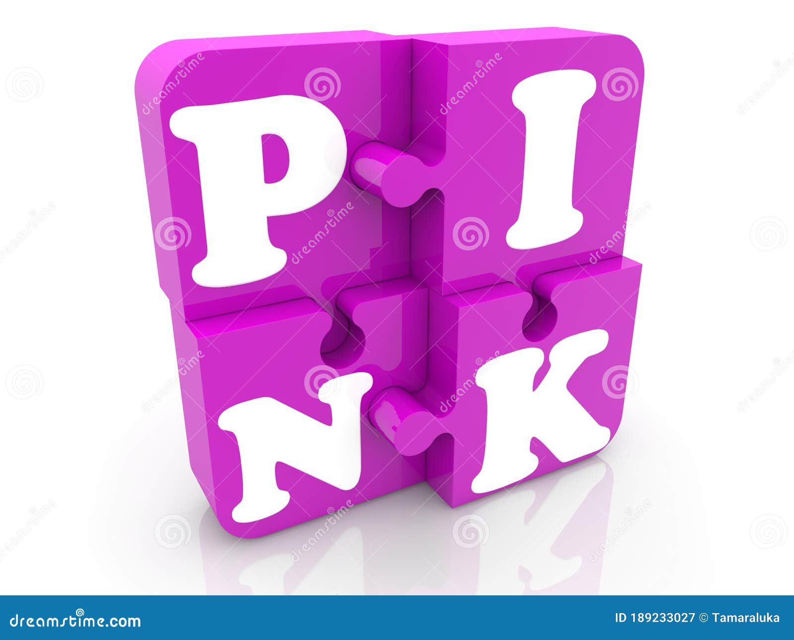 White Inscription PINK on Pink Puzzle Pieces Stock Illustration ...