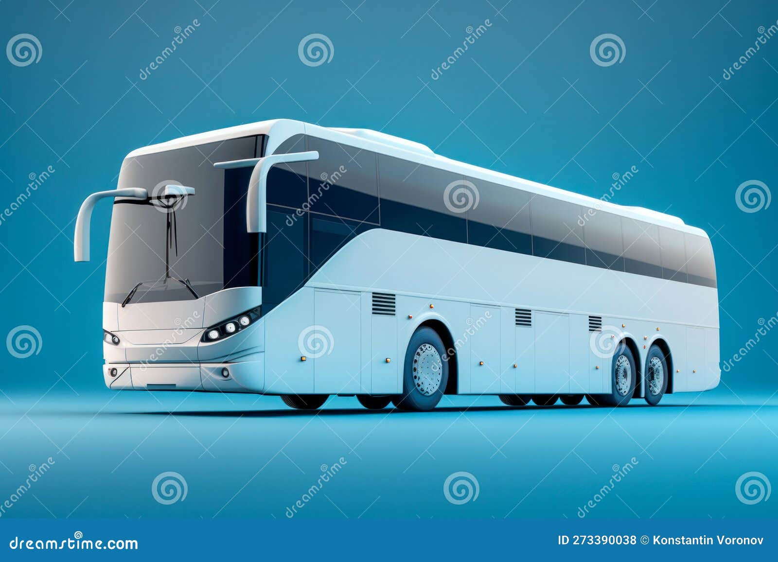 White Intercity Bus on Solid Blue Background.. Stock Illustration ...