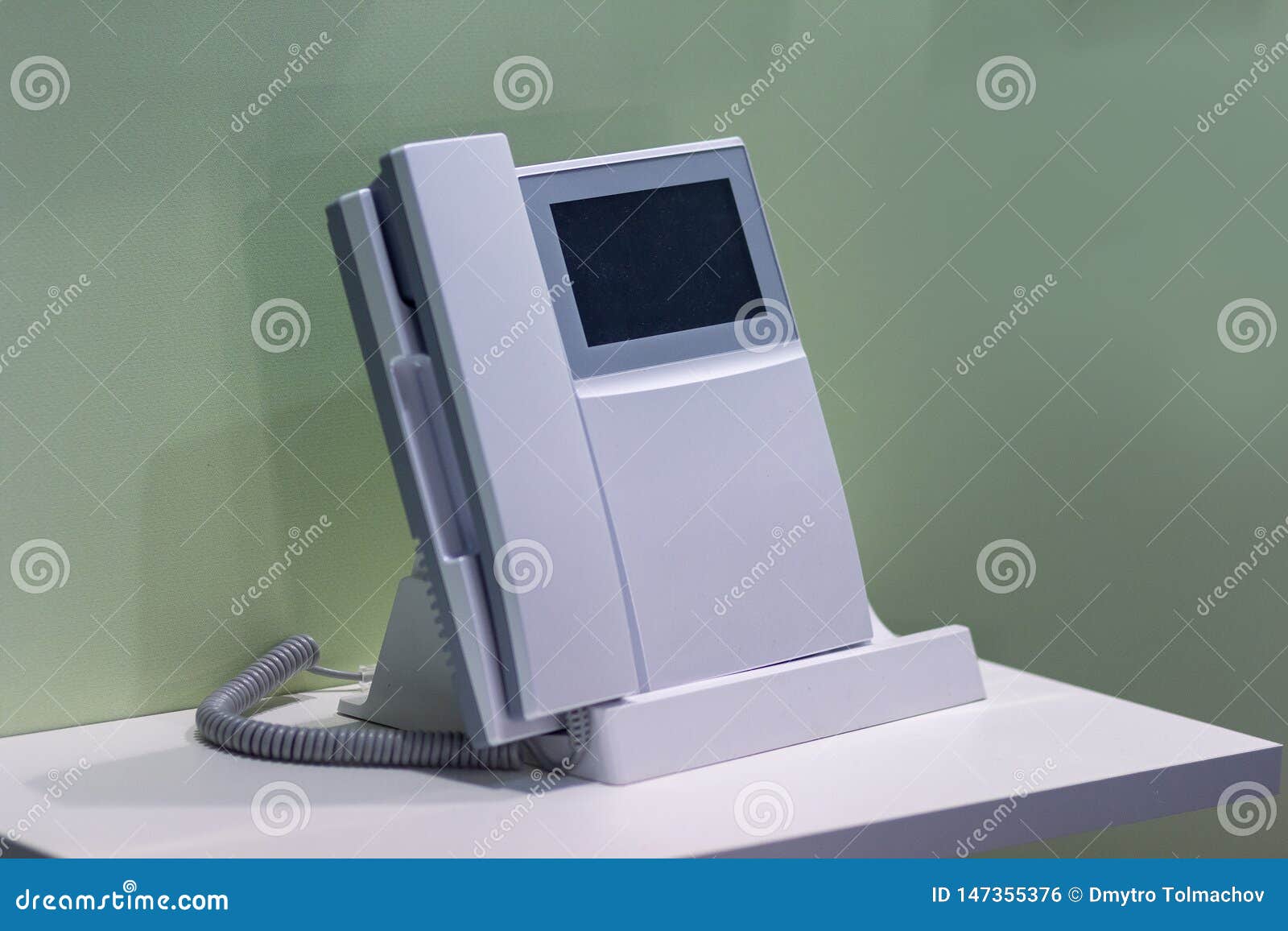 White Intercom with Talking Phone Stock Photo - Image of equipment ...