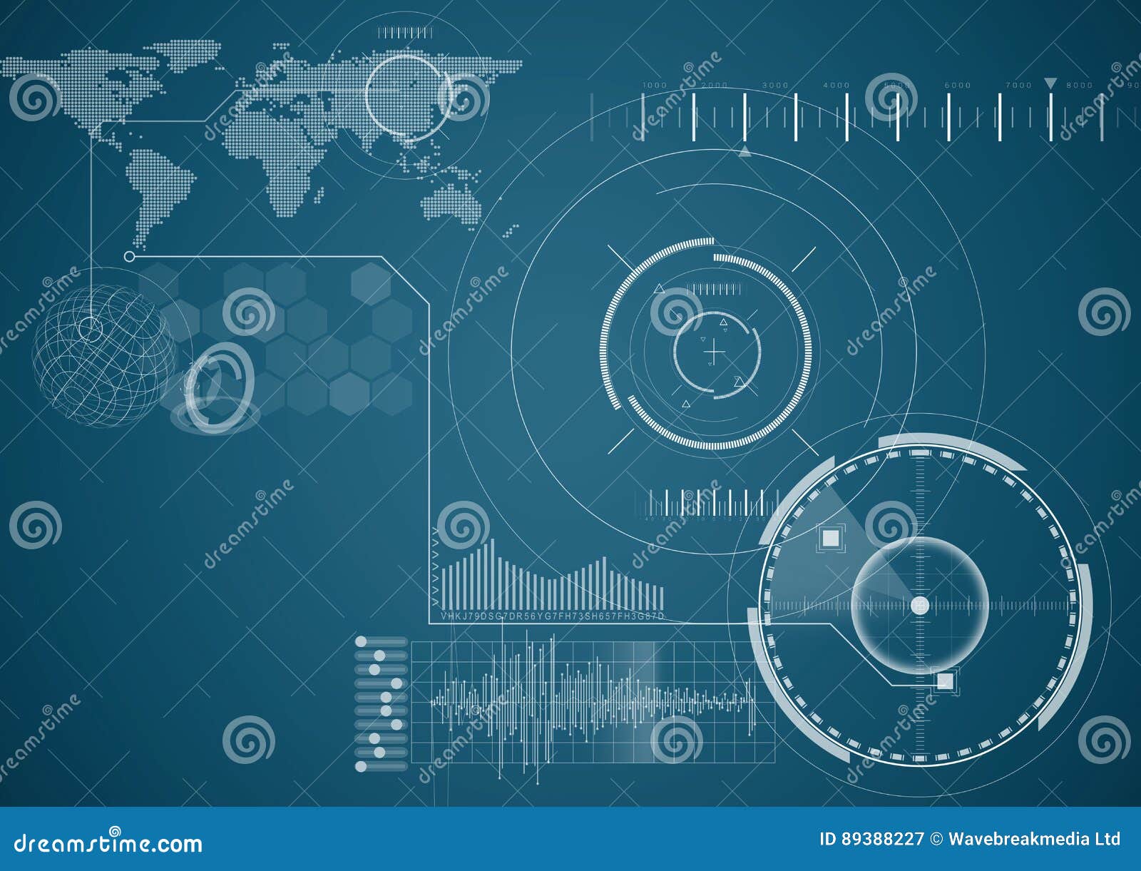 White Interface Against Blue Background Stock Illustration ...