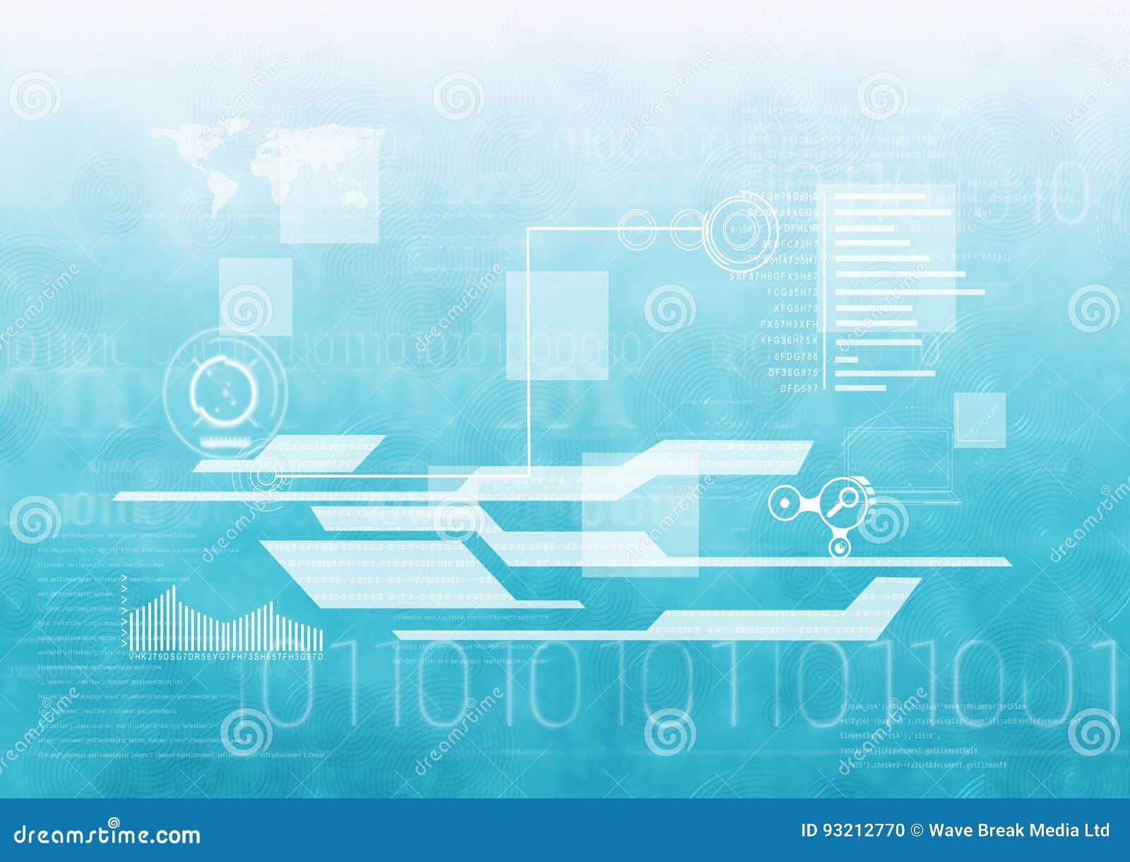White Interface Against Blue Gradient Stock Illustration - Illustration ...