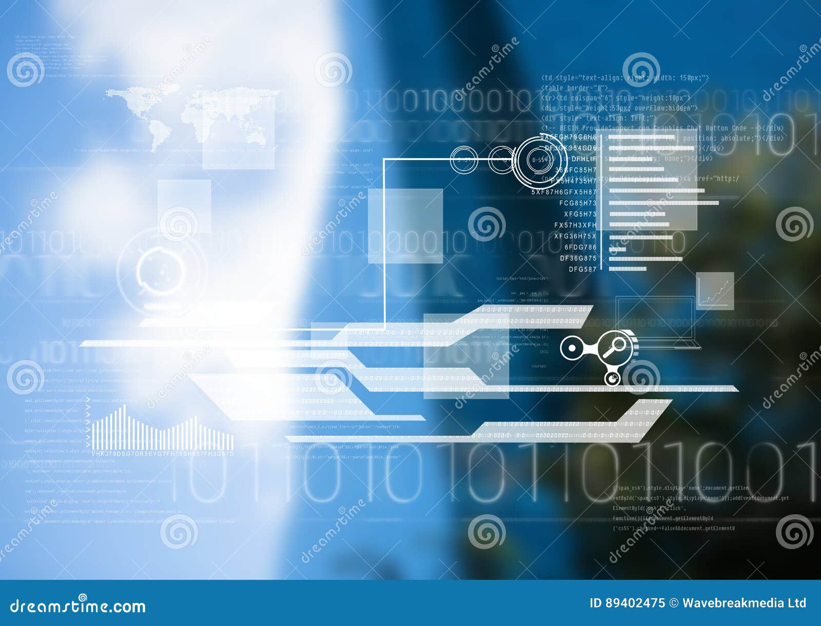 White Interface Against Blurry Building Stock Illustration ...