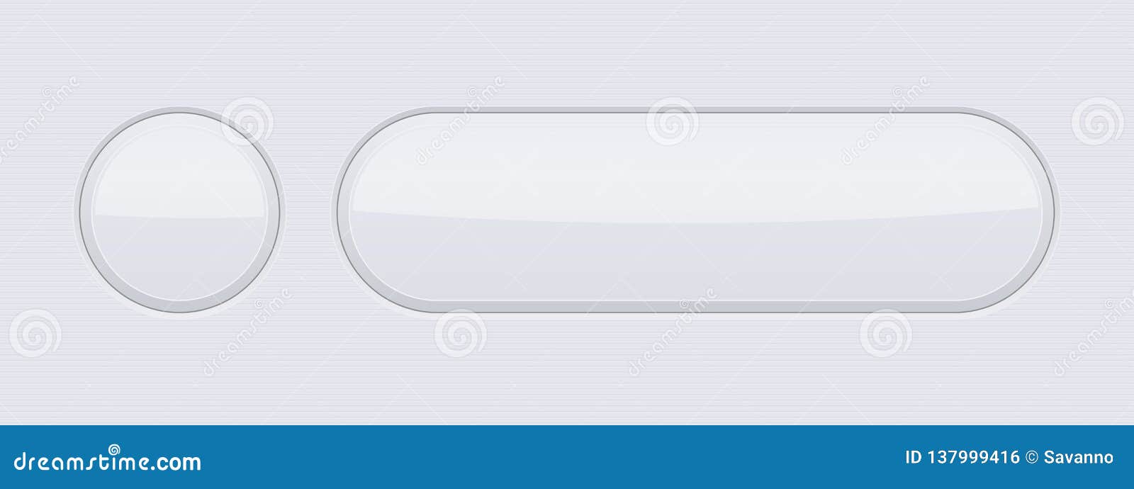 White Interface Buttons. Blank 3d Icons Stock Vector - Illustration of ...