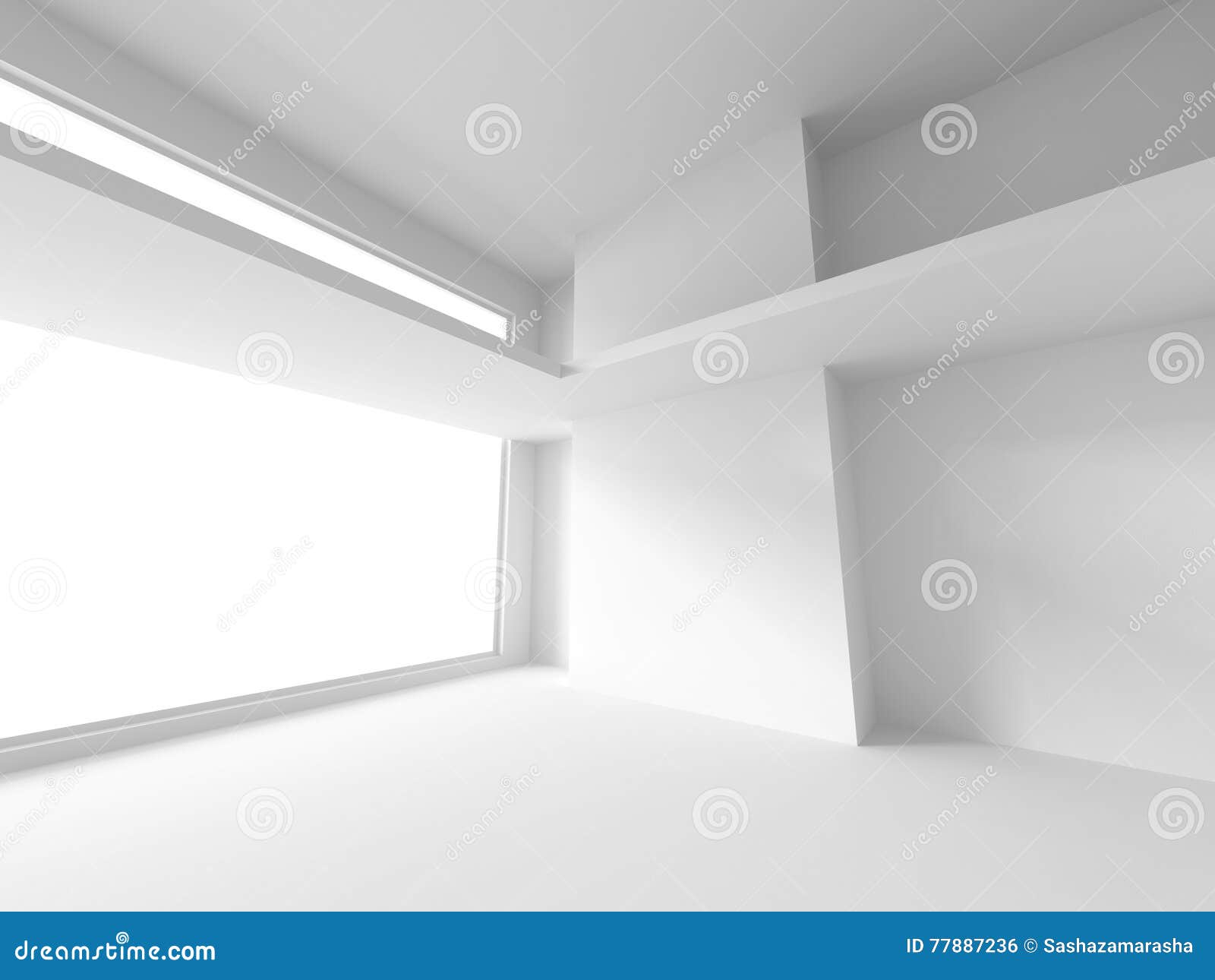 White Interior Abstract Architecture Background Stock Illustration ...