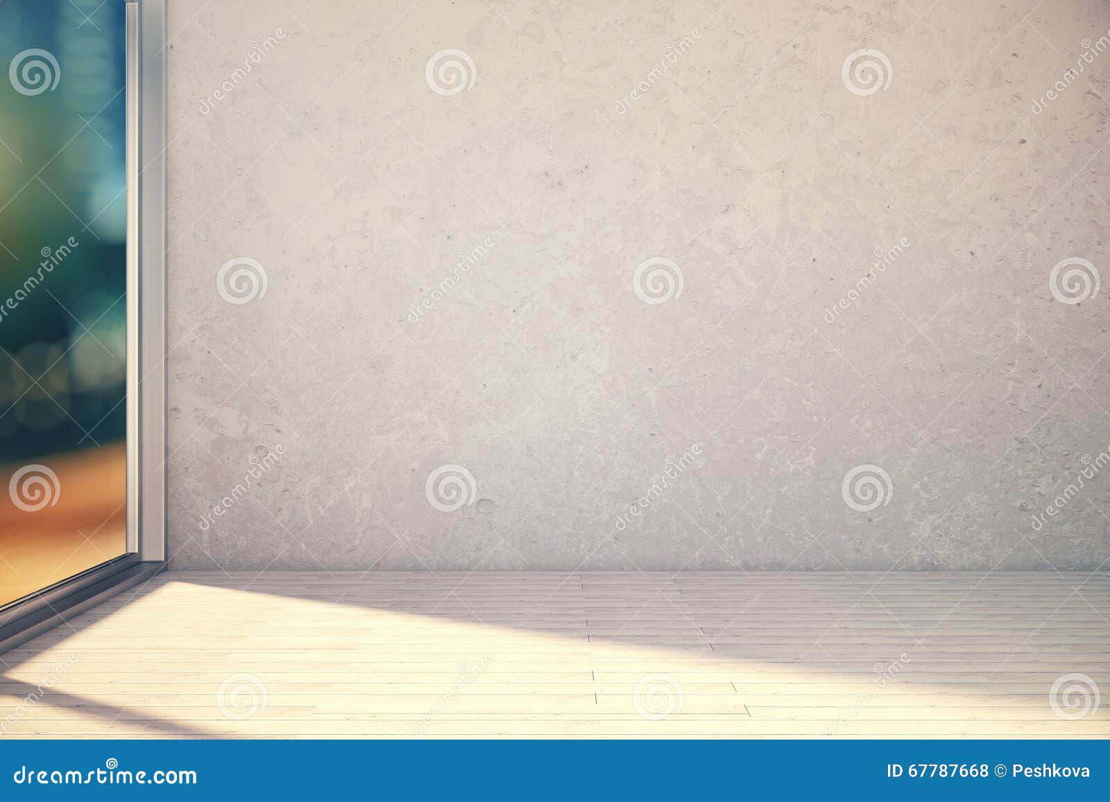 White Interior with Big Blank Wall Stock Illustration - Illustration of ...