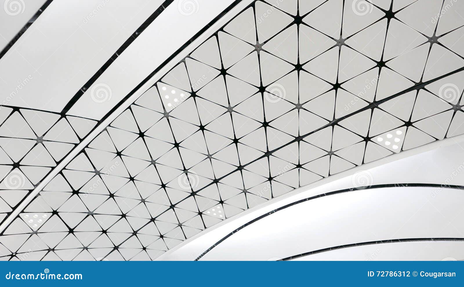 White Interior Celling Design Triangle Pattern Background Stock Photo ...