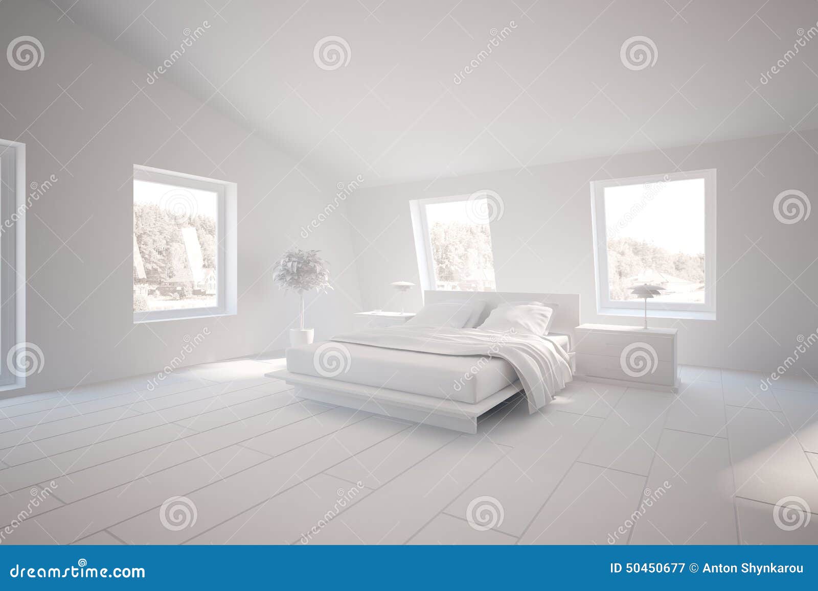 White Interior Concept for Living Room Stock Illustration ...