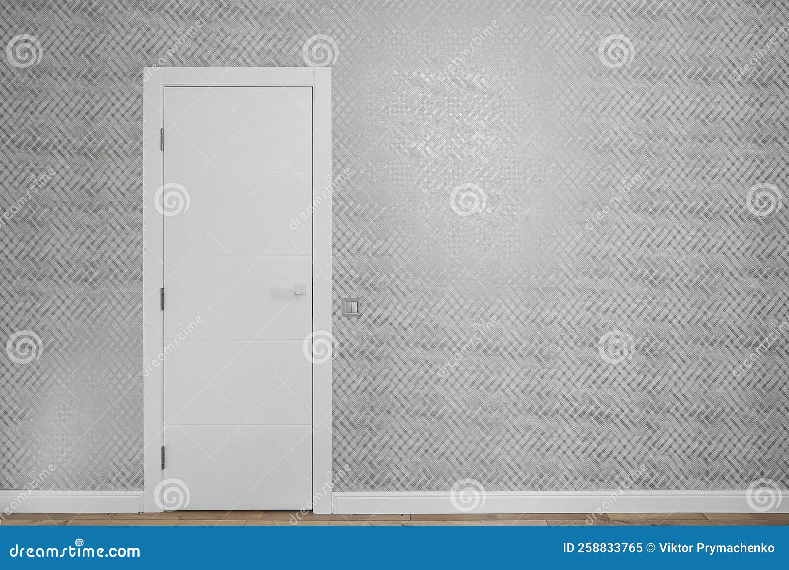 White Interior Door in an Empty Room Stock Image - Image of ...