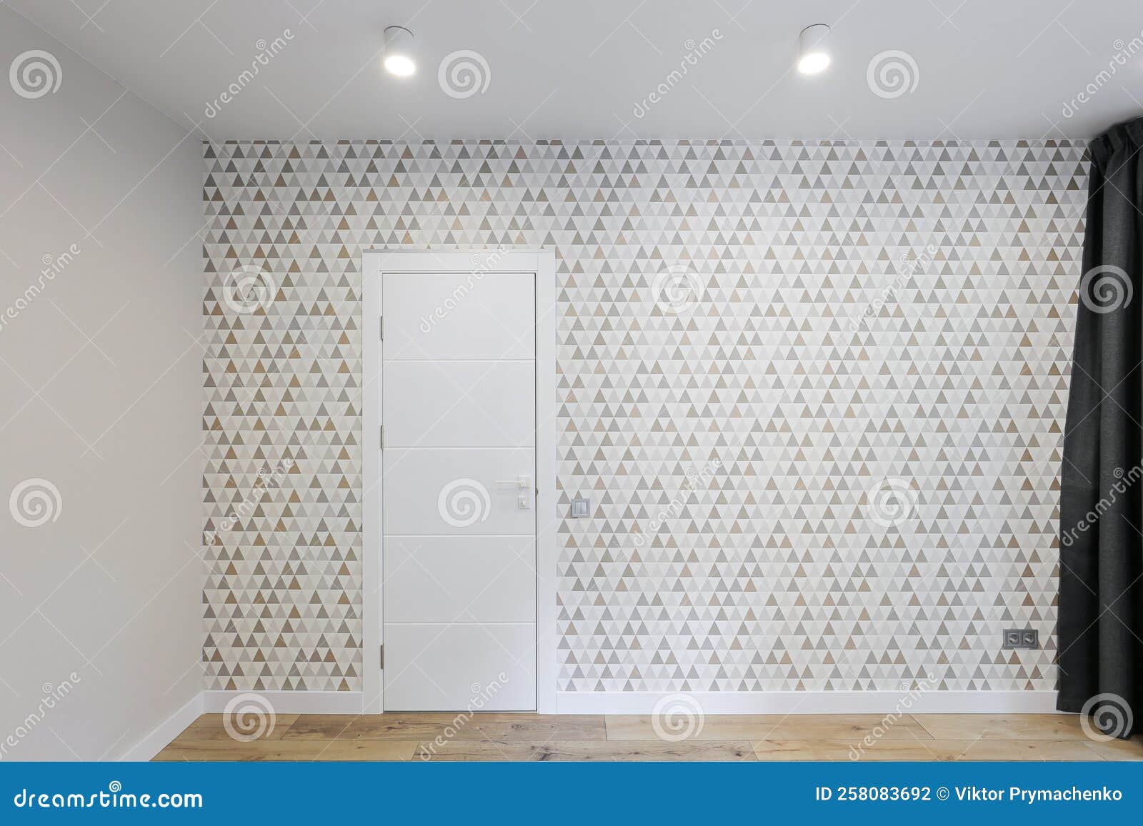 White Interior Door in an Empty Room Stock Photo - Image of light ...